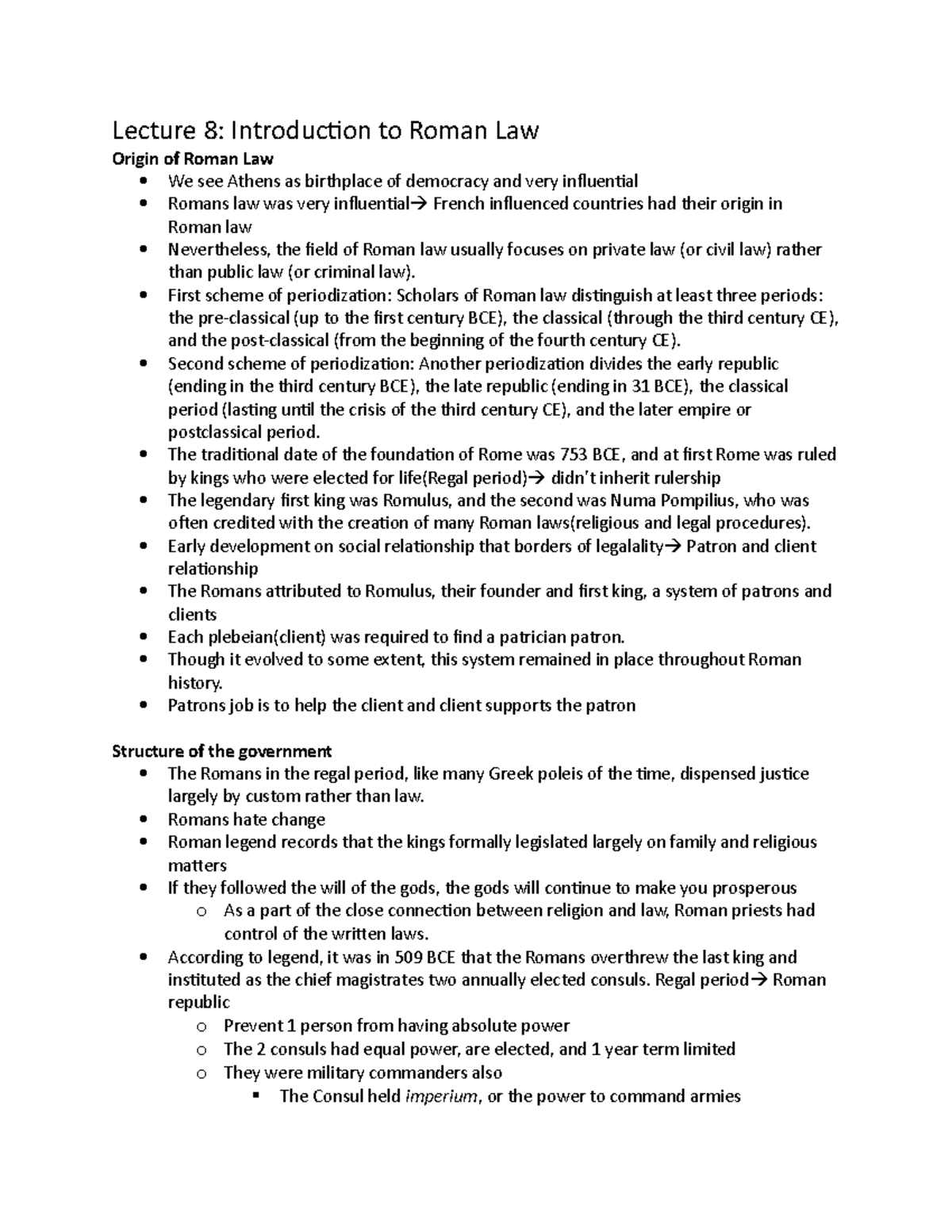 Classical studies 2301A Lecture 8 notes - Lecture 8: Introduction to ...
