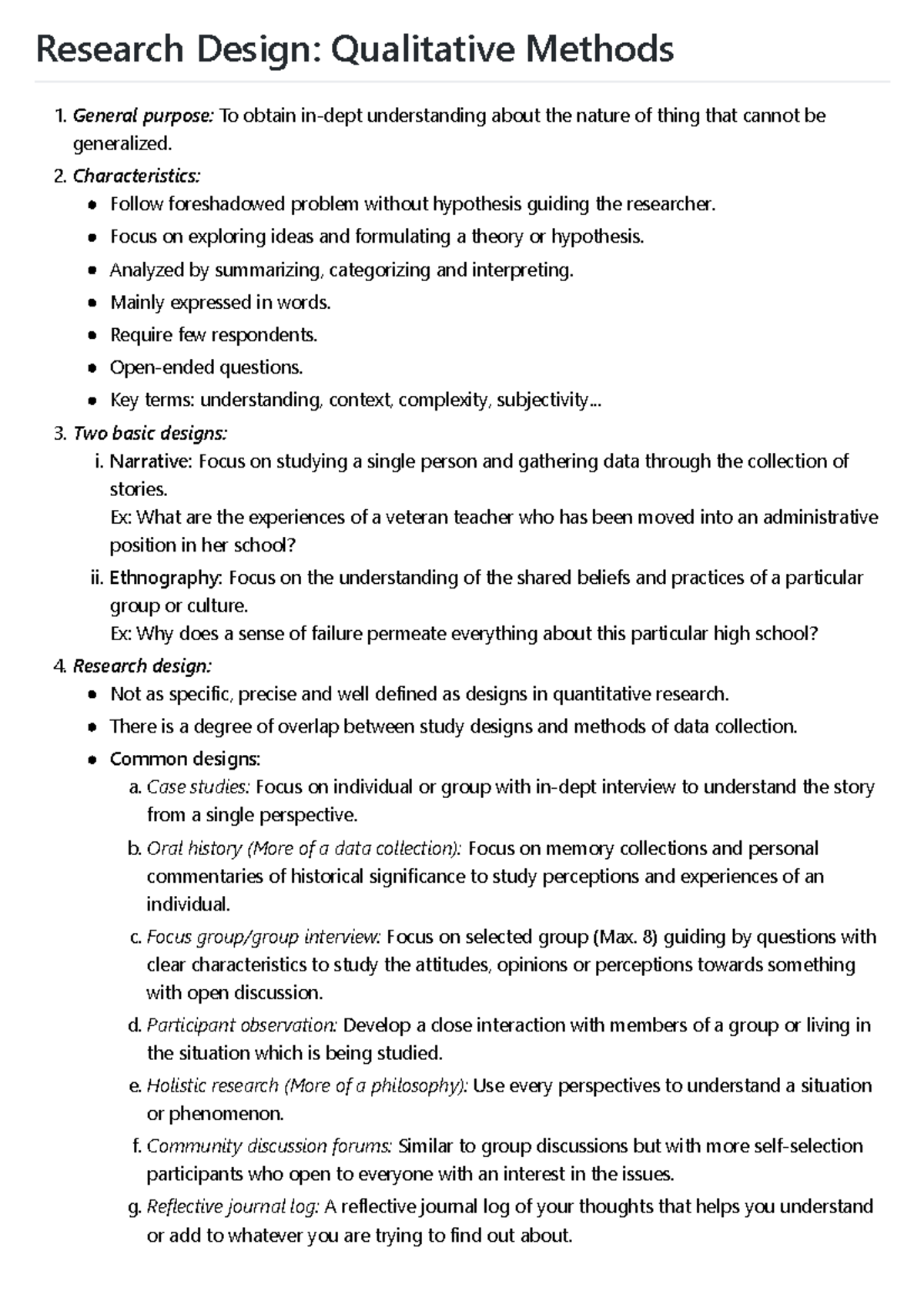 C7 & 8 III Qualitative Methods - Research Design: Qualitative Methods ...