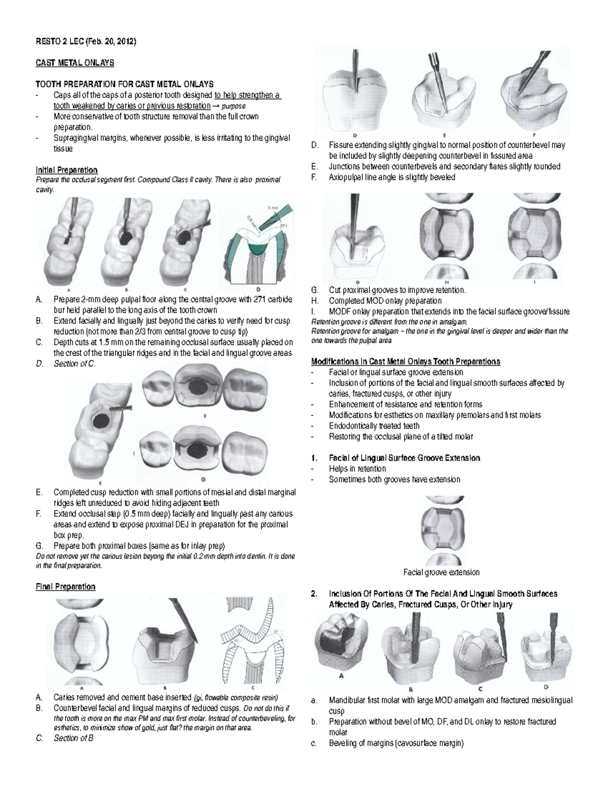 Resto 2 LEC (Feb 20) - RESTO 2 LEC (Feb. 20, 2012) CAST METAL ONLAYS ...