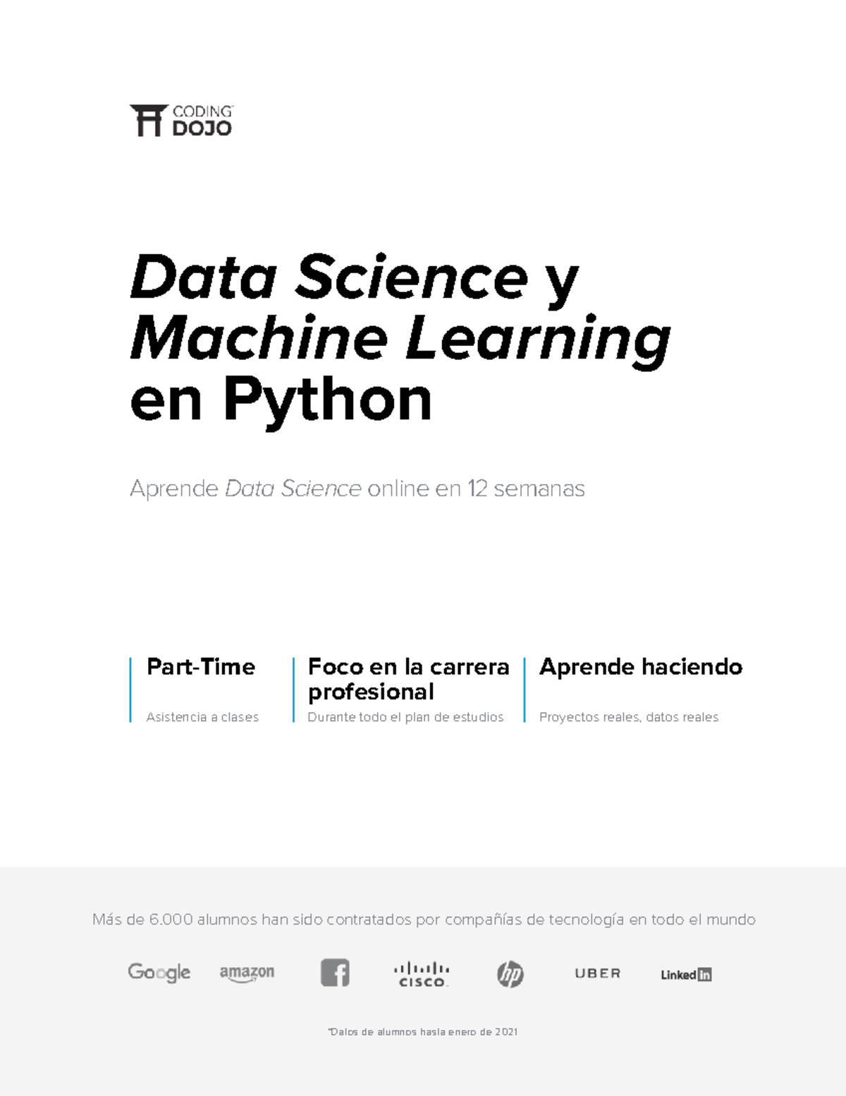 Coding Dojo, Malla Bootcamp online Data Science, modalidad Part-time - Data Science y Machine ...