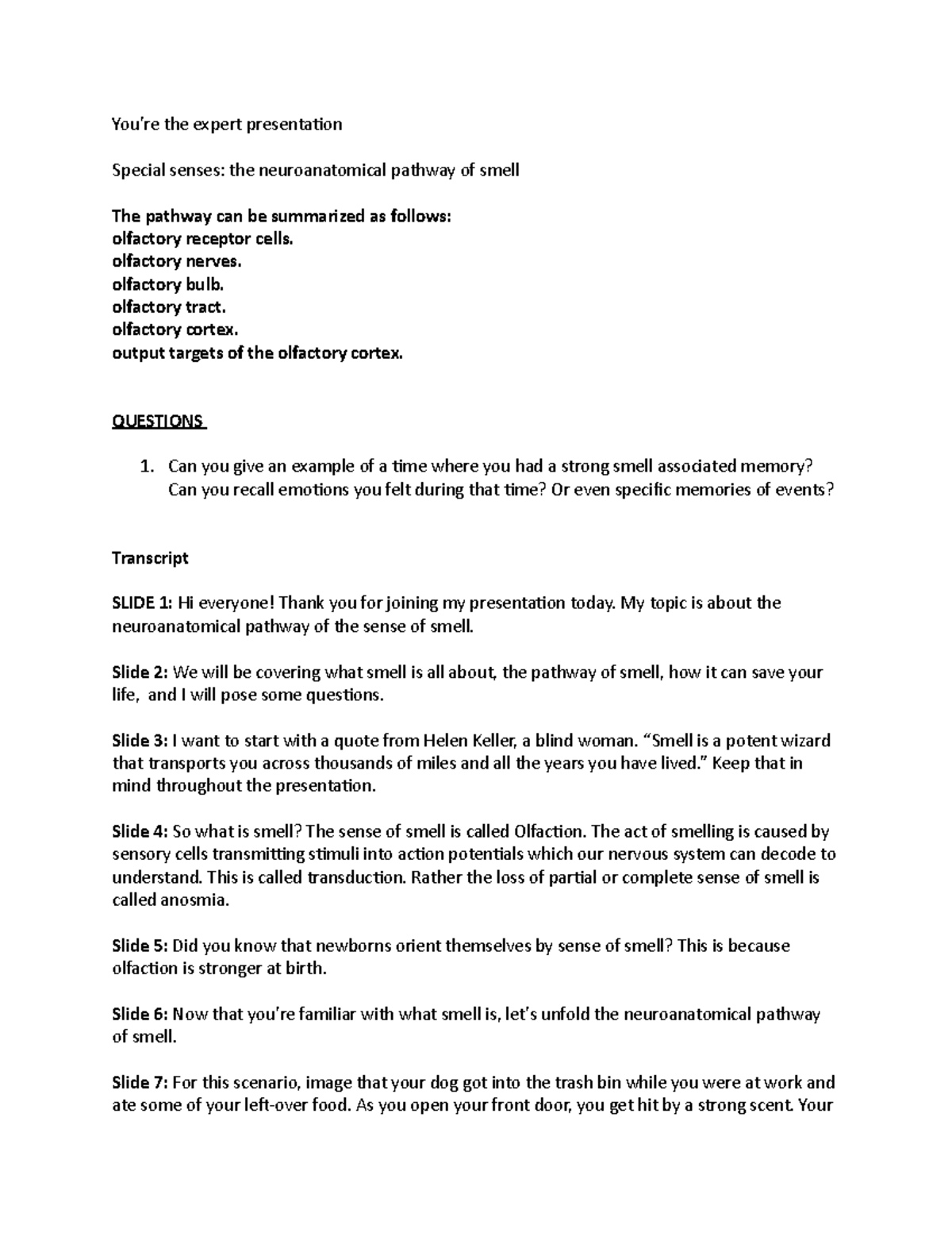 You're The Expert - Notes - You’re the expert presentation Special ...