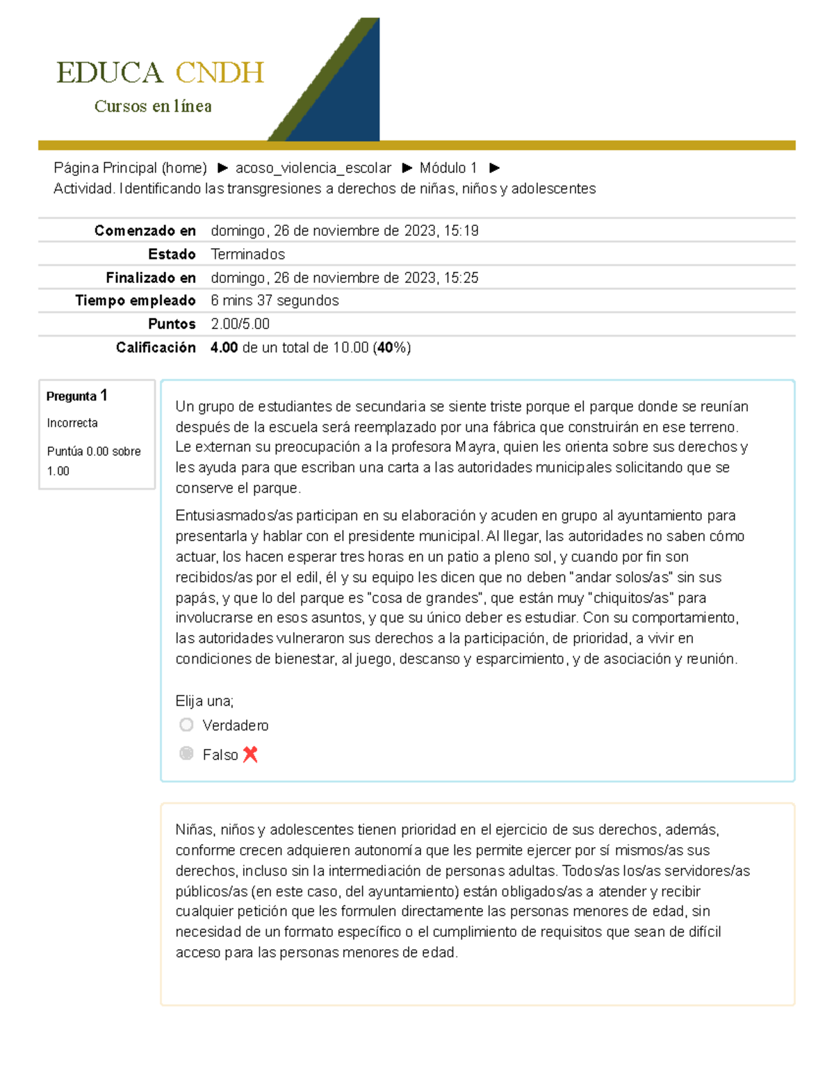 Actividad. Identificando las transgresiones a derechos de niñas, niños ...