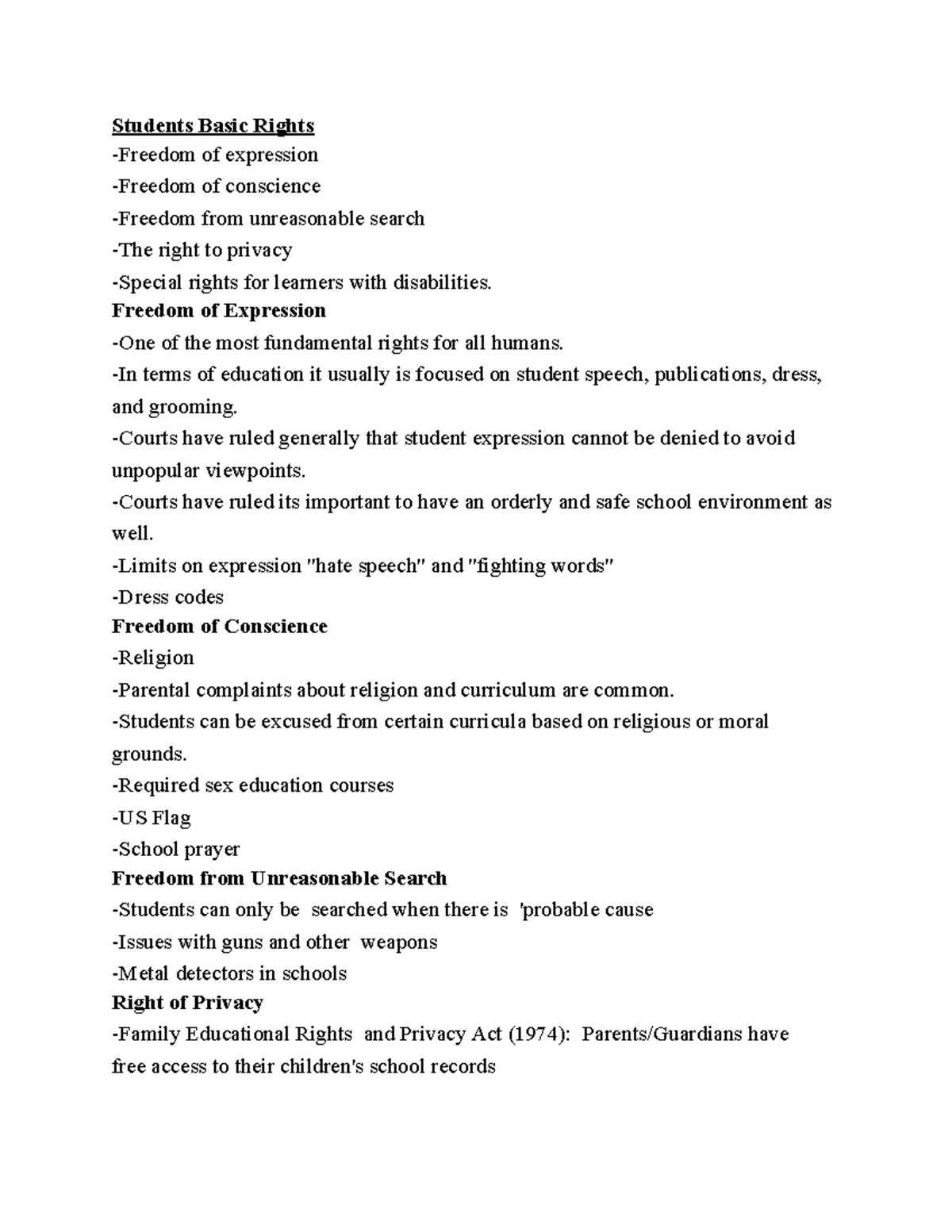 Students Basic Rights - Katherine Ross - Students Basic Rights -Freedom ...