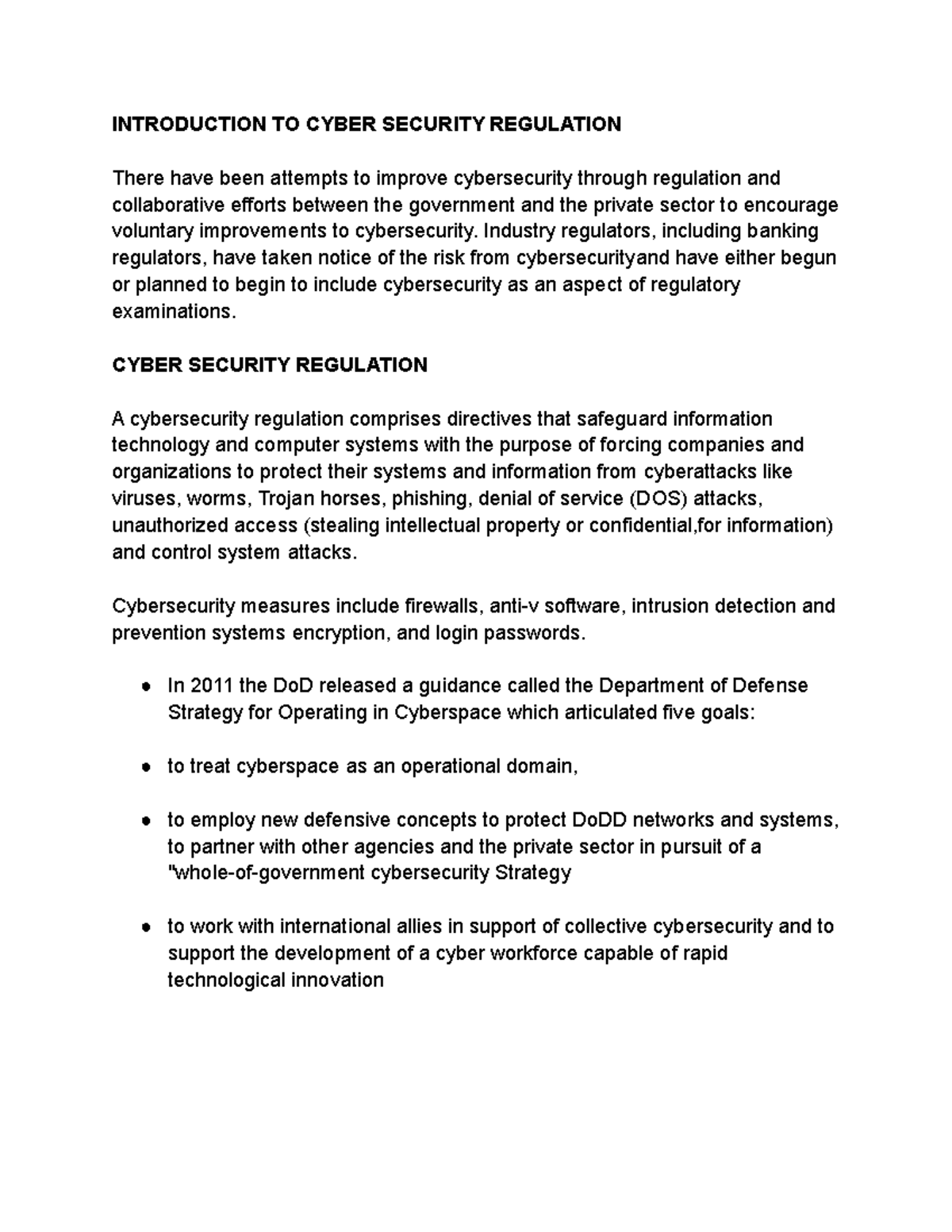 Introduction To Cyber Security Regulation - INTRODUCTION TO CYBER ...