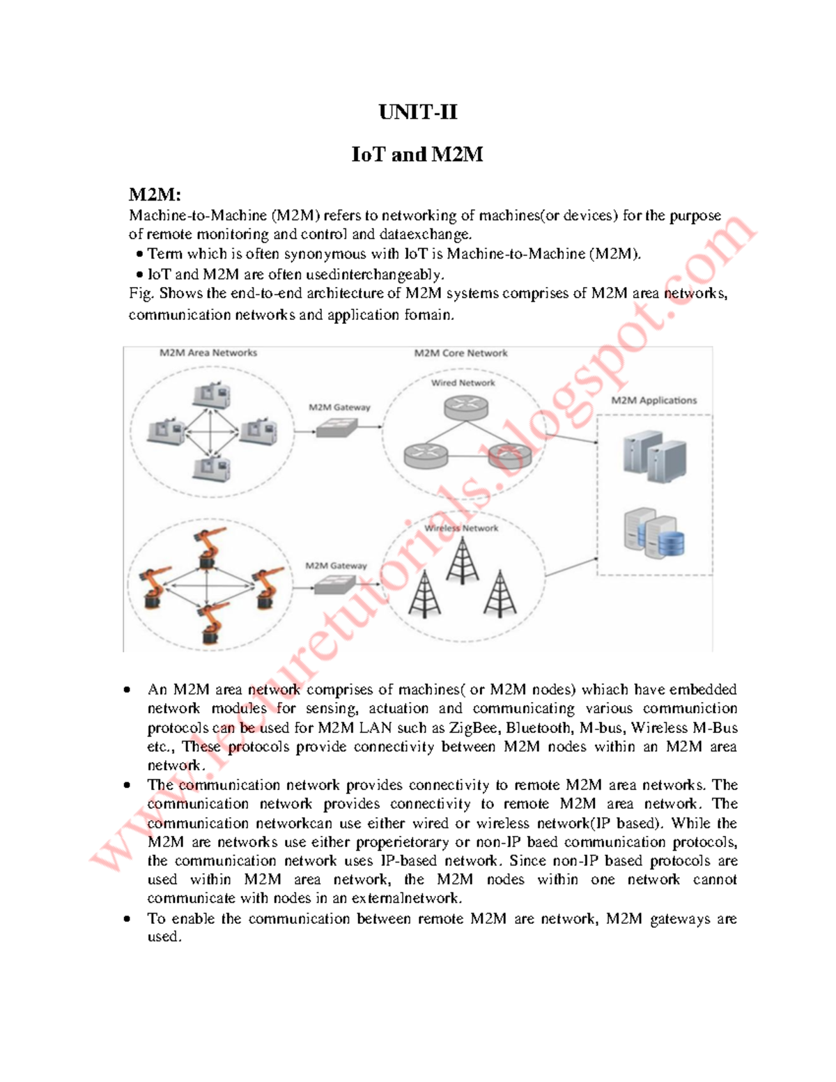 Unit -2 IOT - opt - M2M: UNIT-II IoT and M2M Machine-to-Machine (M2M) refers to networking of ...