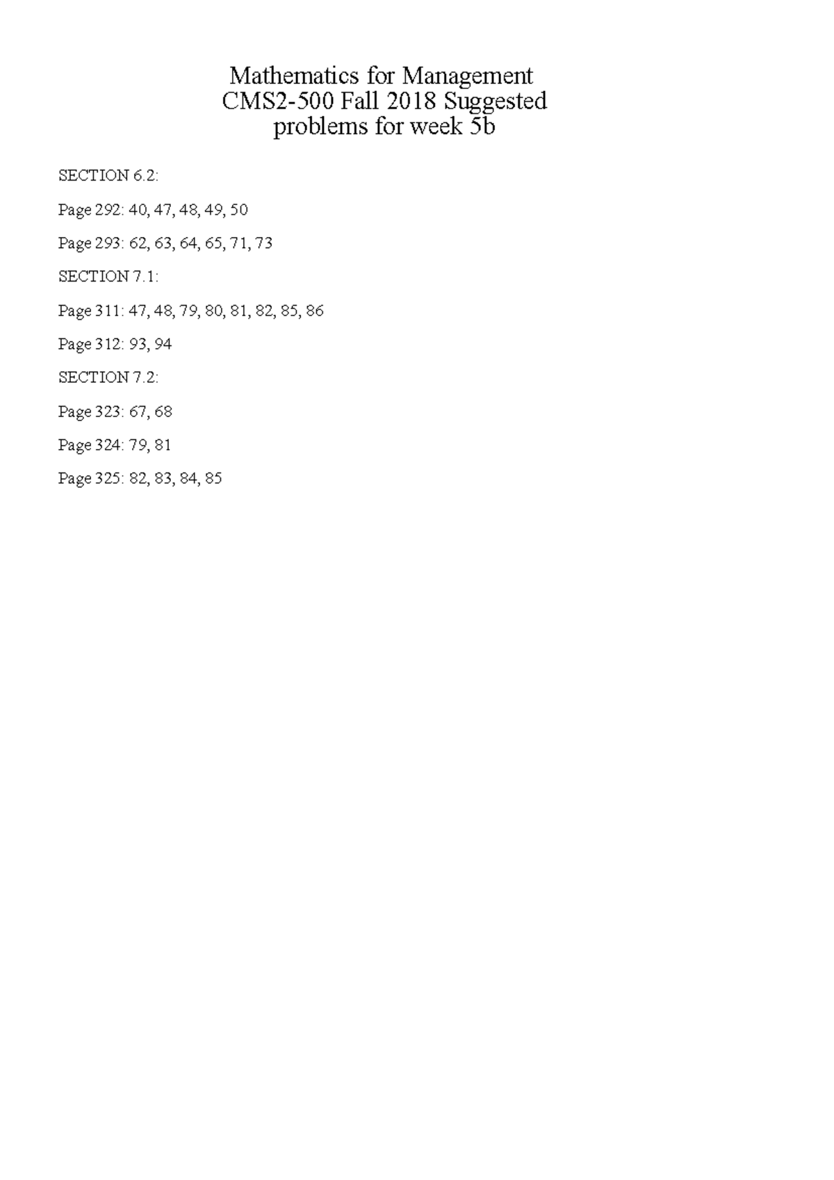Problem Set05b CMS2 500 - Mathematics for Management CMS2-500 Fall 2018 ...