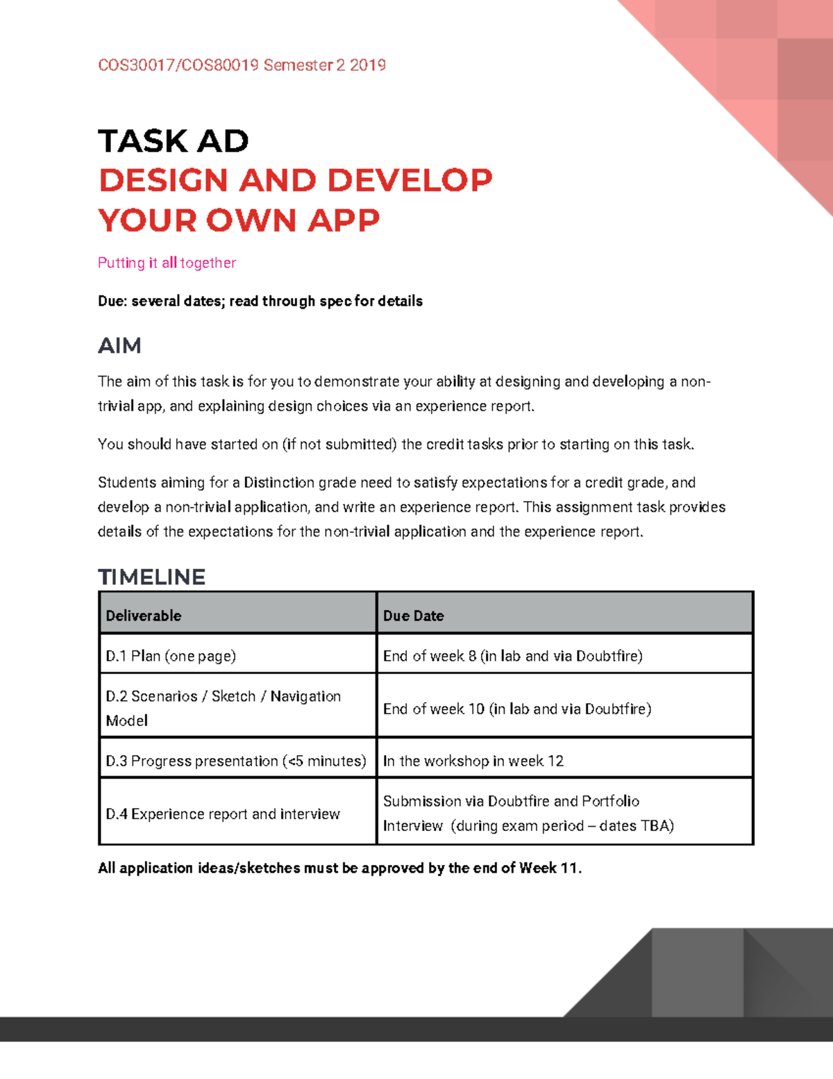 SDMD-AD - tutorial work - TASK AD DESIGN AND DEVELOP YOUR OWN APP ...