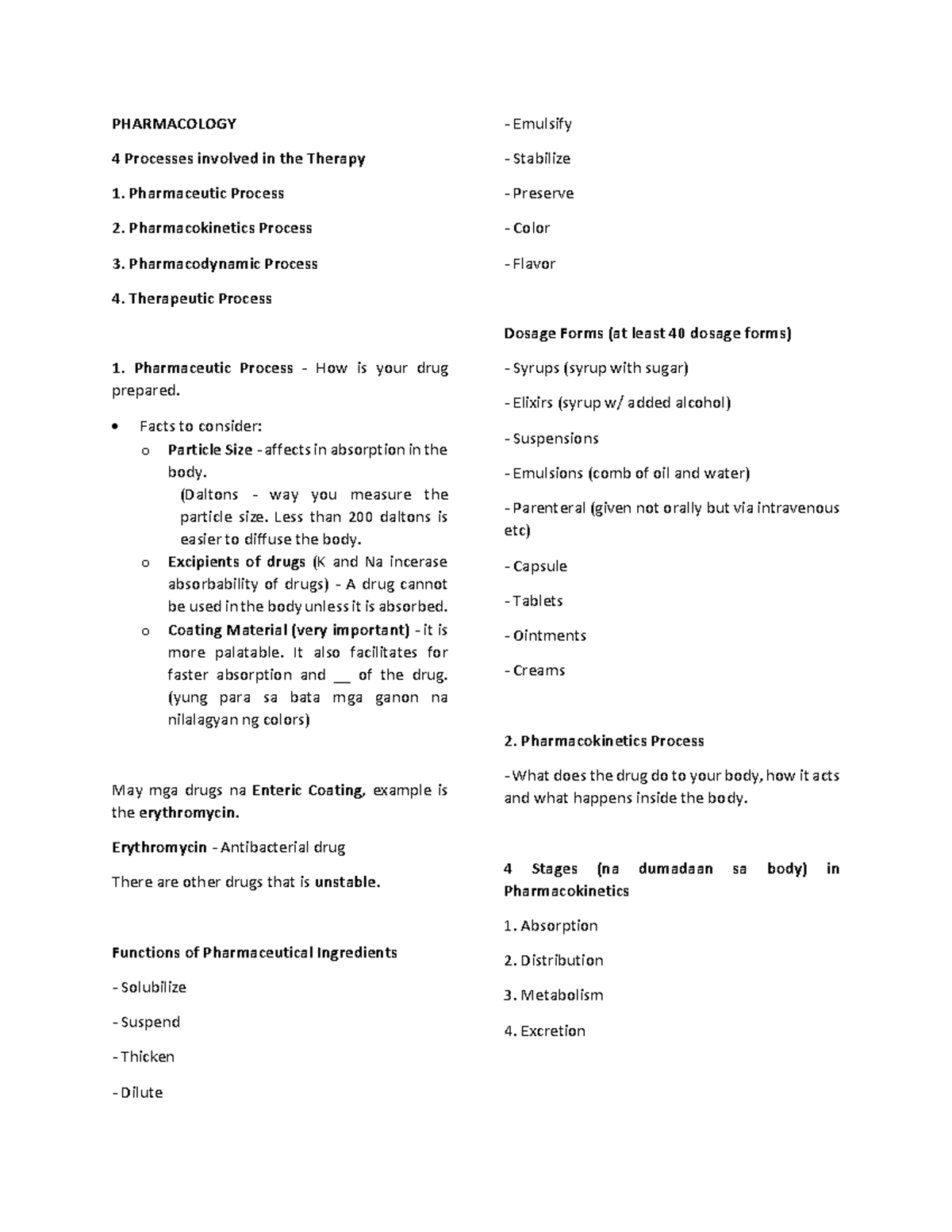 Pharmacology Reviewer - Dentistry - Studocu