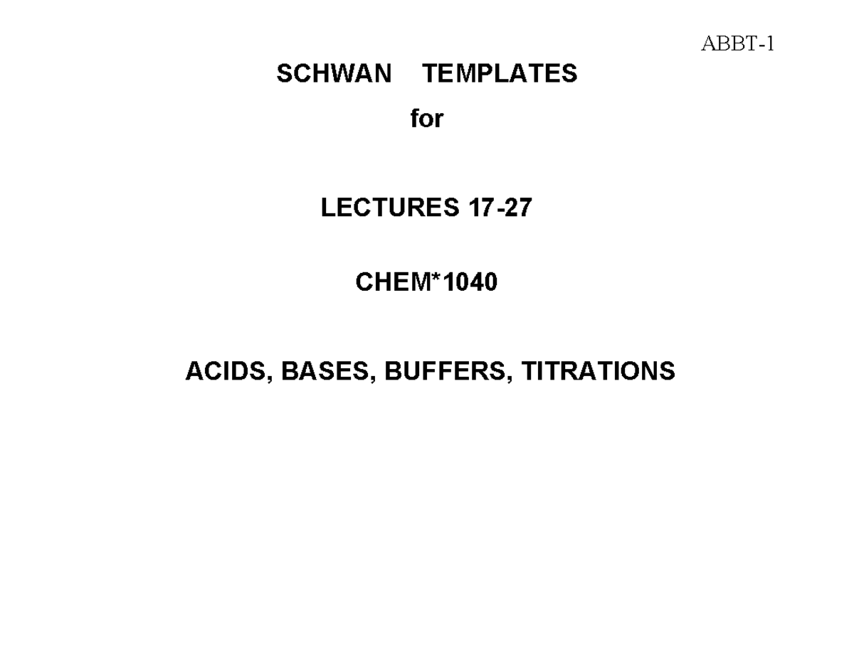 Acids Bases Buffers Titrations templates as pdf file 2021 - SCHWAN ...