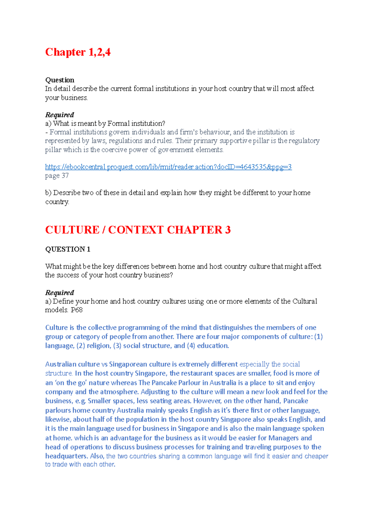 Exam revision for international business - Chapter 1,2, Question In detail describe the current ...