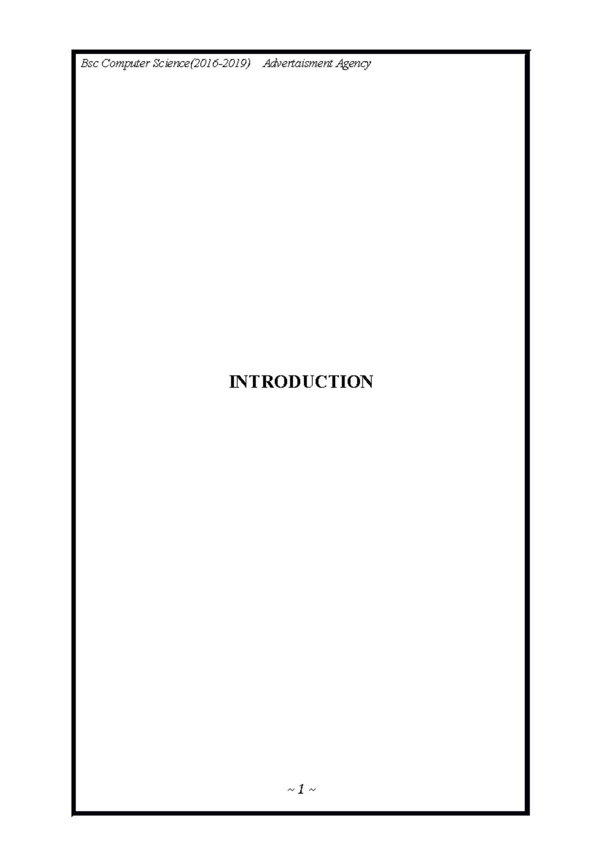 Advertising agency php project report - INTRODUCTION 1 1 System ...