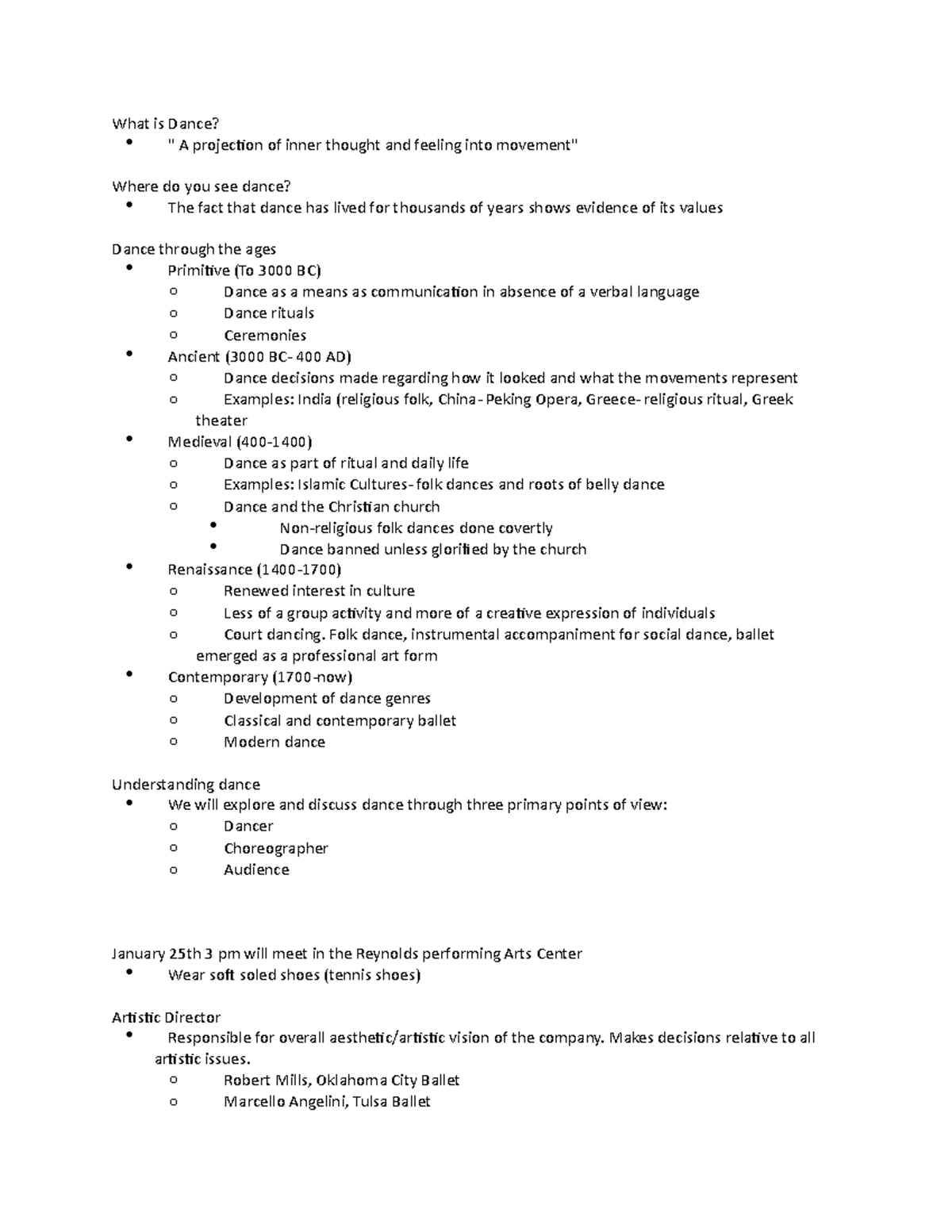 Dance notes 1713 - What is Dance? " A projection of inner thought and ...