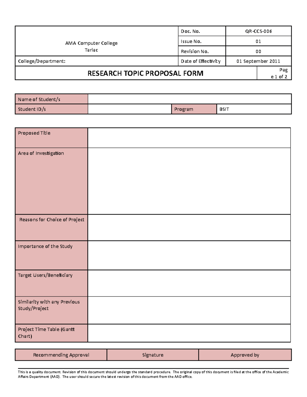 Research Topic Proposal template for students to gain knowledge. It ...