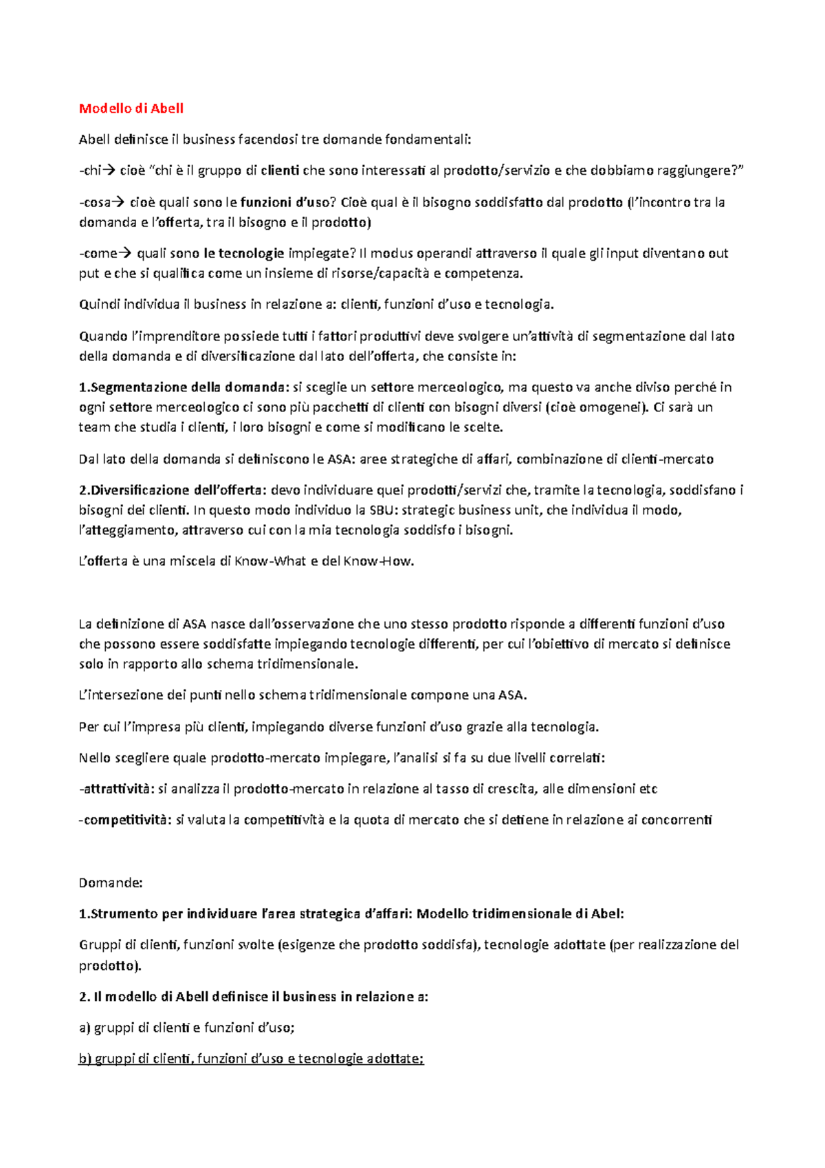 Casi di studio - Il modello tridimensionale di Abel - Modello di Abell ...