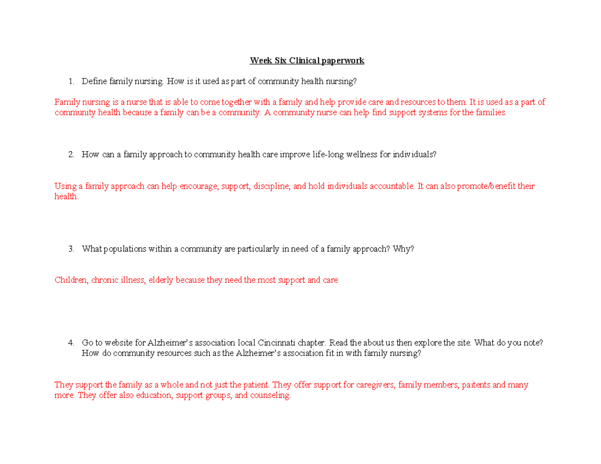 412 weekly paperwork week 6-UD(1) - Week Six Clinical paperwork 1 ...