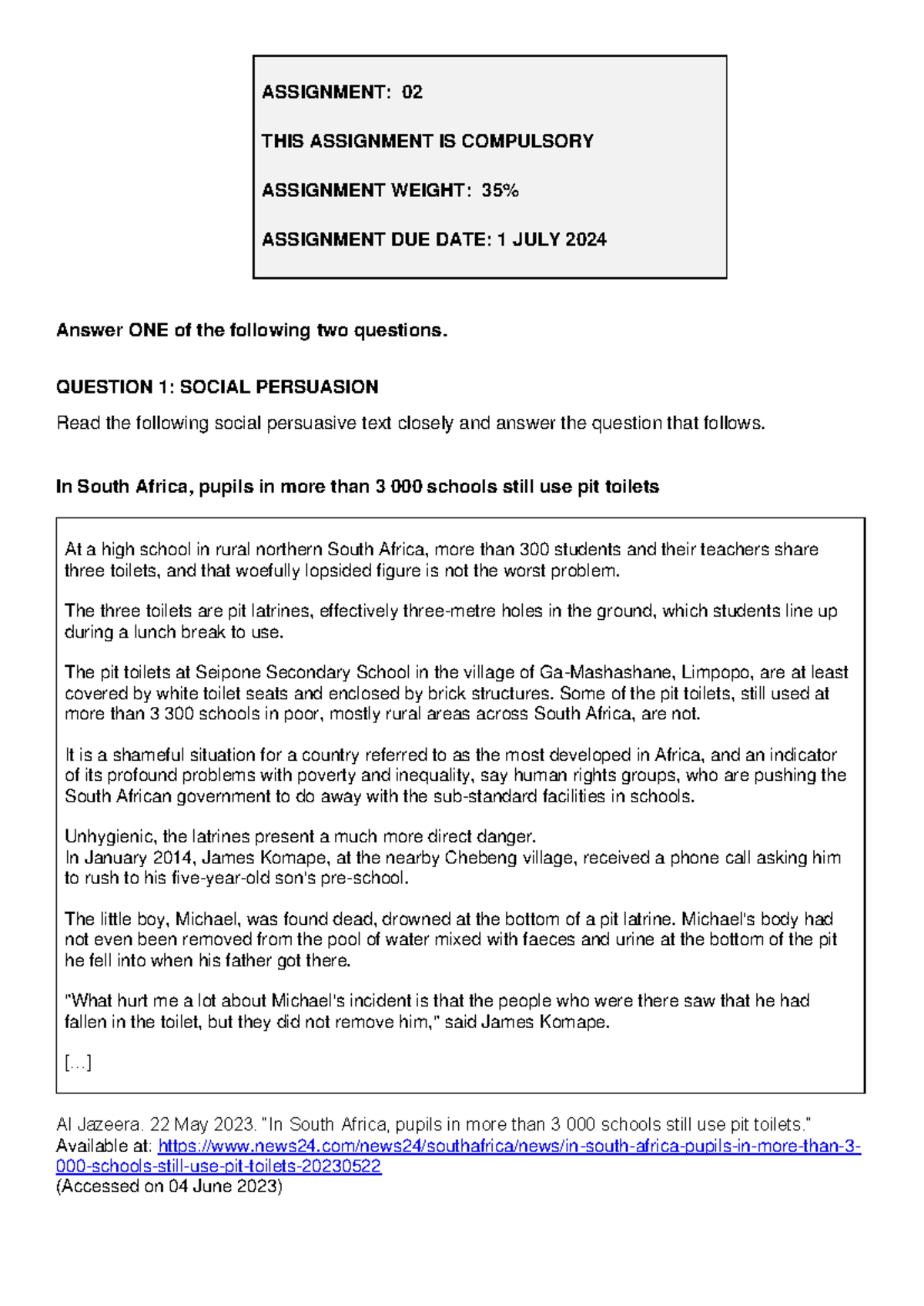 ENG2602 Assignment 02 2024 - ASSIGNMENT: 02 THIS ASSIGNMENT IS ...