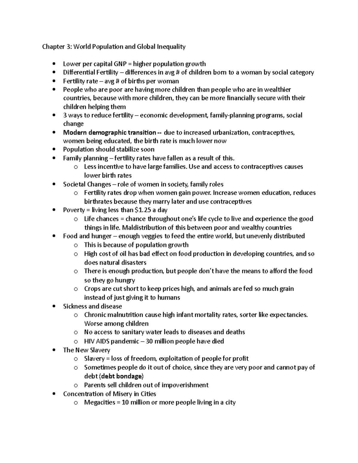 Chapter 3- World Population, Global Inequality - Chapter 3: World ...