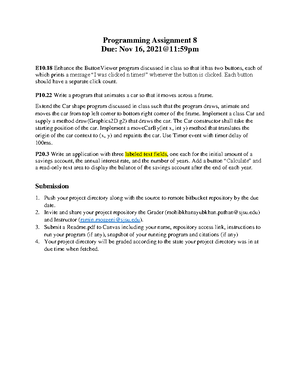 PA2 - Java - Programming Assignment 2 Due: Sept 16 , 2021@11:59pm ...