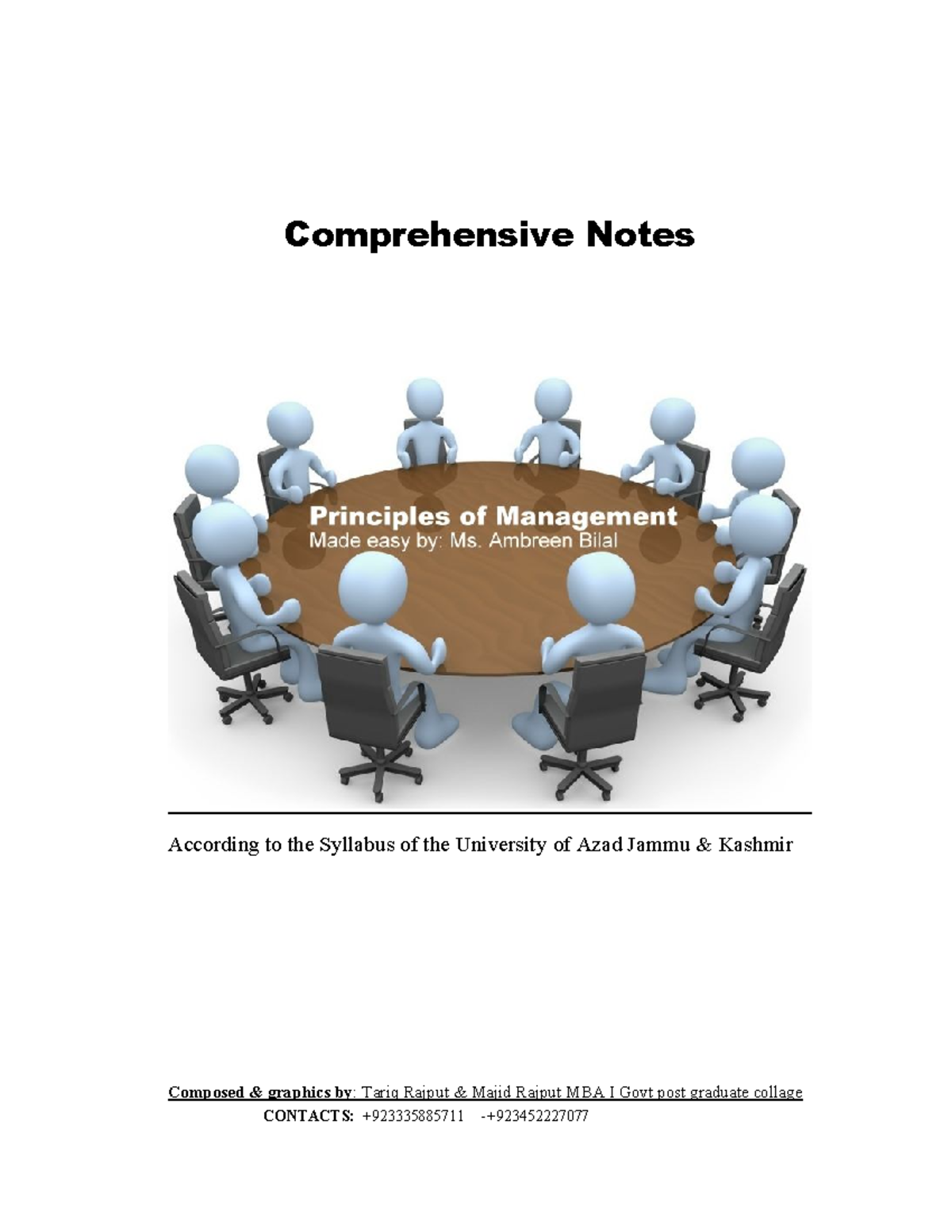 Principles of management - Comprehensive Notes According to the ...