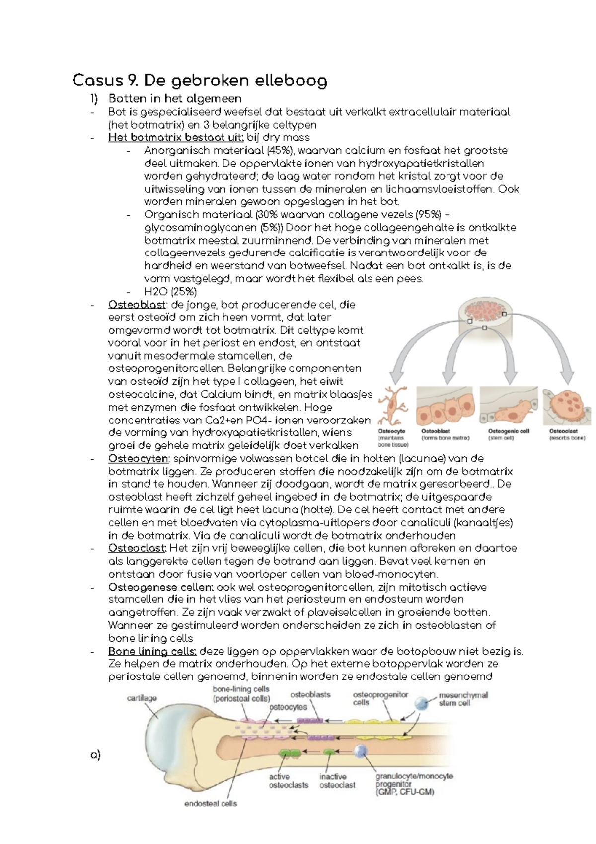 Casus 9. De gebroken elleboog - Casus 9. De gebroken elleboog 1) Botten ...