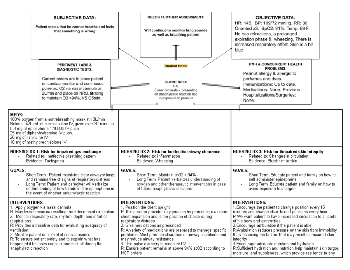 Peds Concept Map 2- Charlie Snow - MEDS: 100% oxygen from a ...