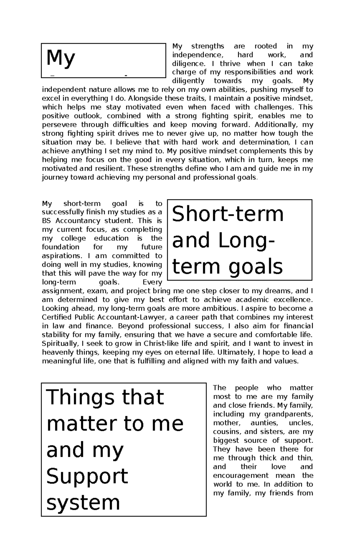 UTS (Prints) - sample project - My strengths are rooted in my ...