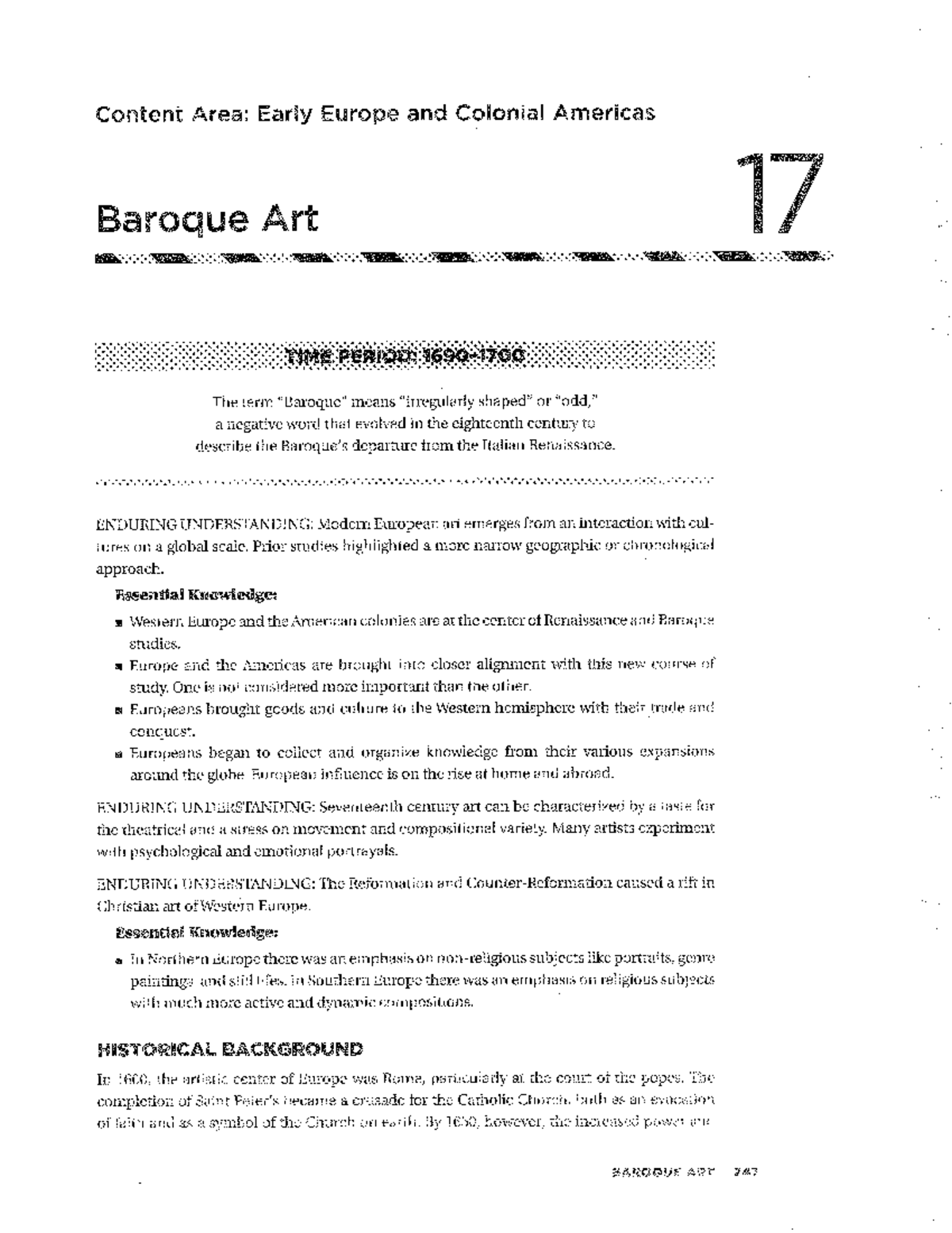 17 - Baroque Art - Content Area: Early Europe and Colonial Americas ...