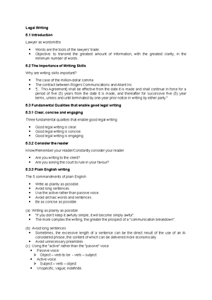 Tutorial Legal Drafting - TUTORIAL TOPIC 6: LEGAL DRAFTING Explain the ...