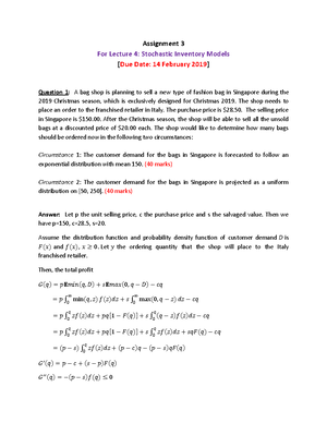 Assignment 4-solutions - Assignment 4 For Lecture 5: Discrete Time Markov Chains [Due Date: 21 ...