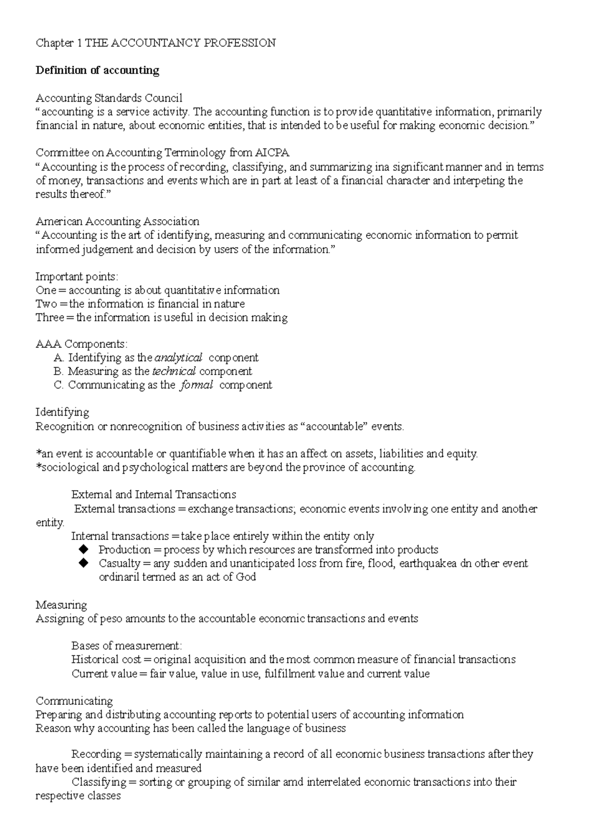 Chapter 1 THE Accountancy Profession - Chapter 1 THE ACCOUNTANCY ...