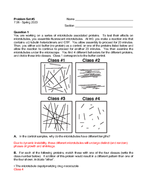 Questions on Problem Set 4 and Answers - Problem Set #4 Name