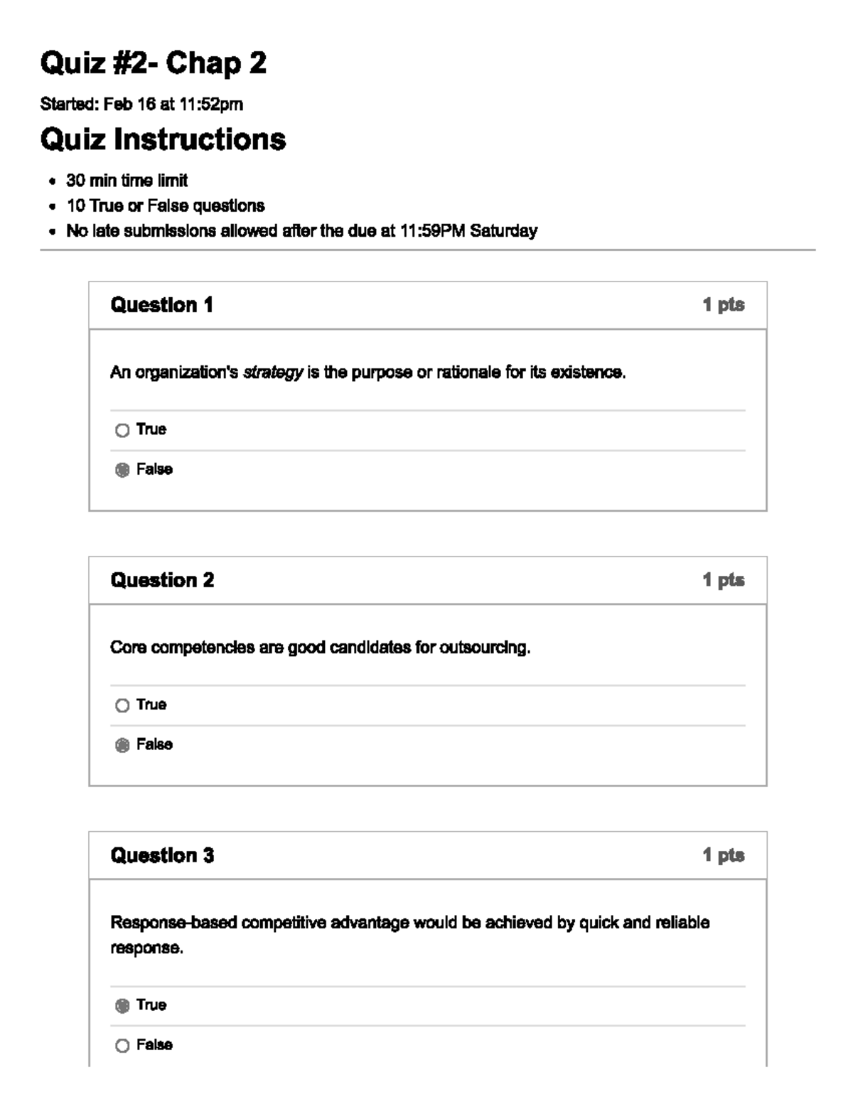 Quiz #2- Chap 2 - Quiz - BUS5 140 - Studocu