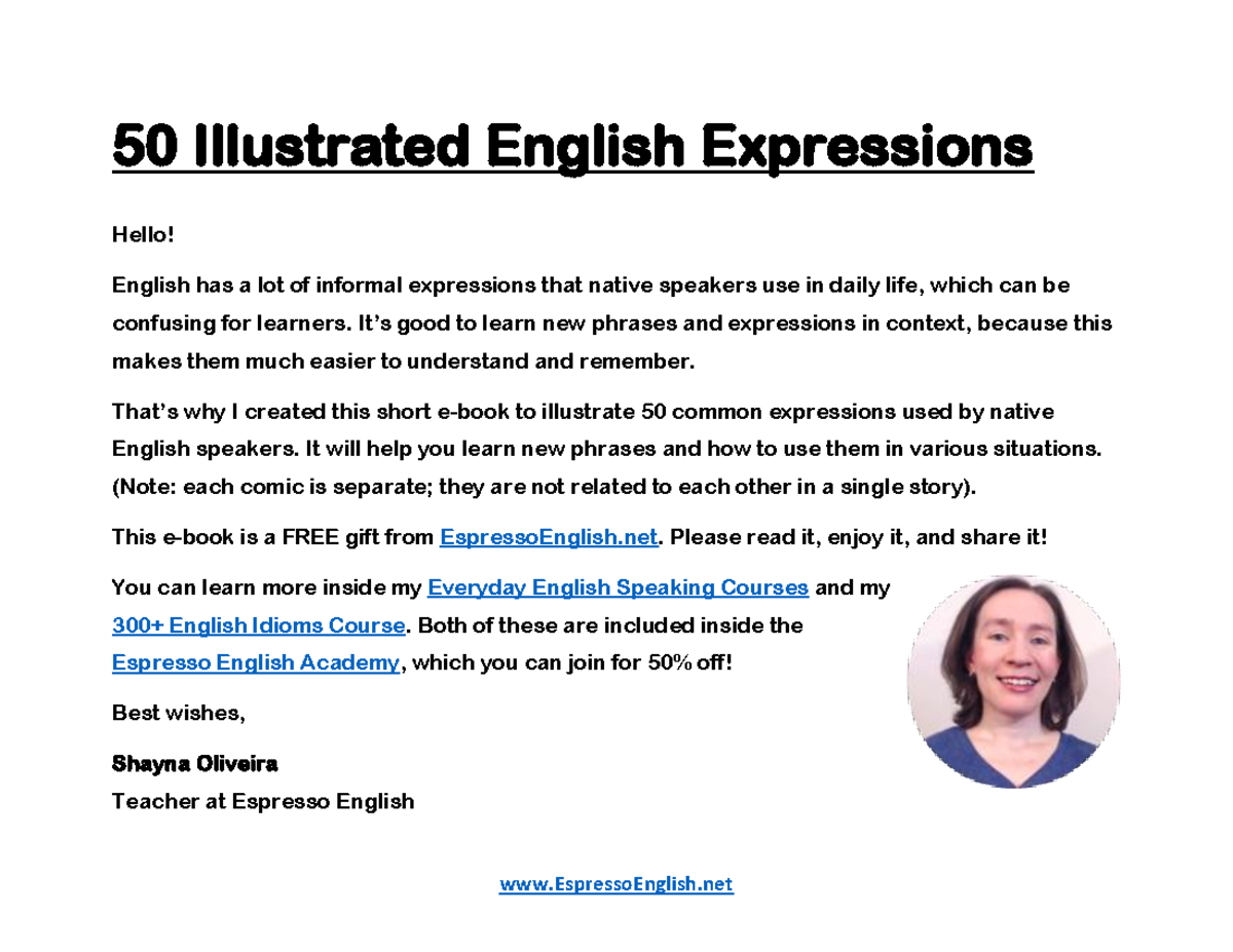 50 Illustrated English Expressions - 50 Illustrated English Expressions ...