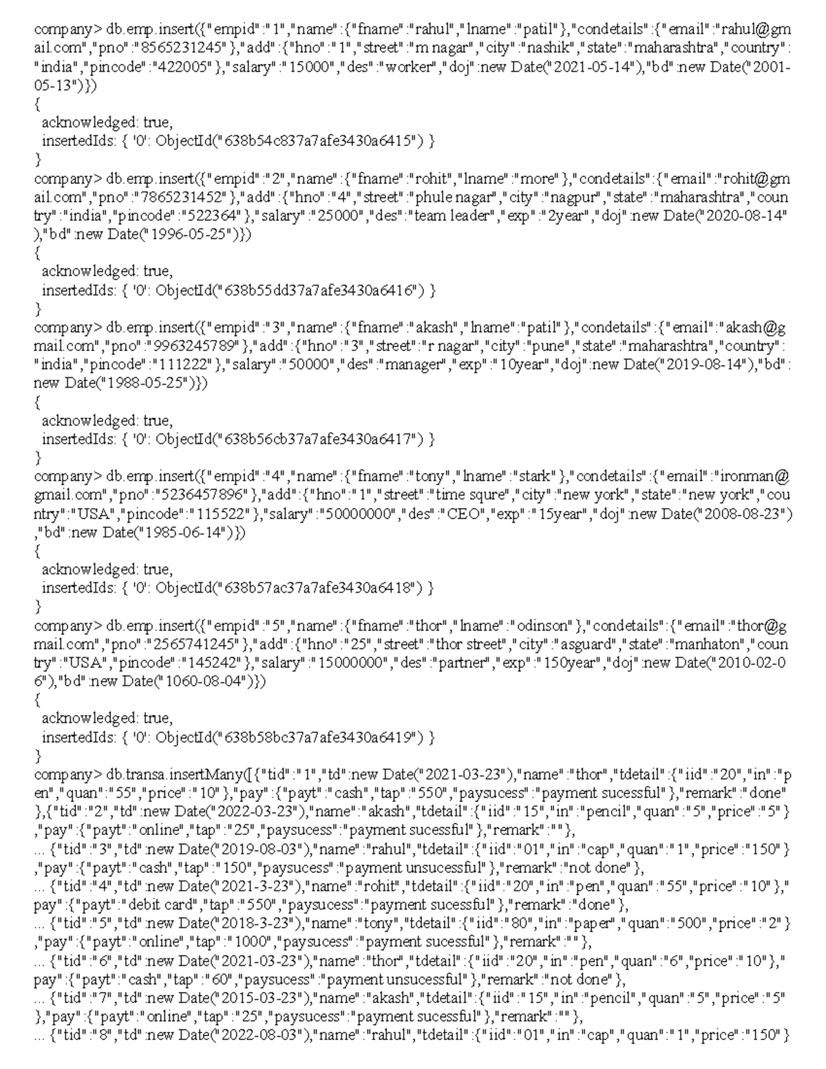 DTP2 - Database technologies - company> - Studocu