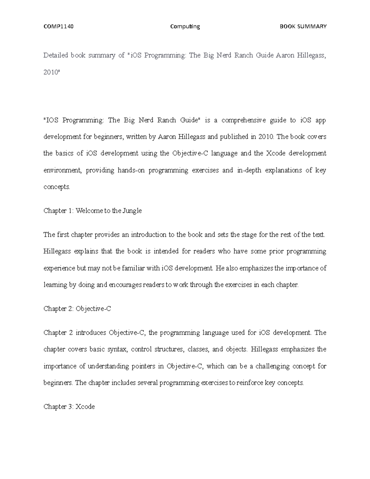 Detailed book summary of i OS Programming The Big Nerd Ranch Guide ...