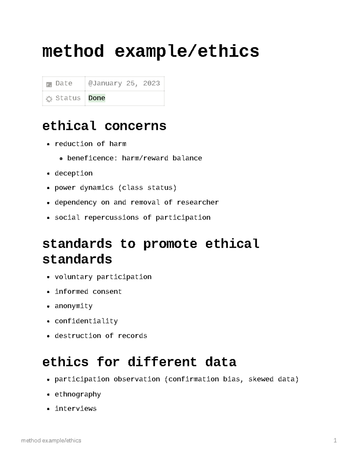 ethics lecture notes - method example/ethics 1 method example/ethics ...