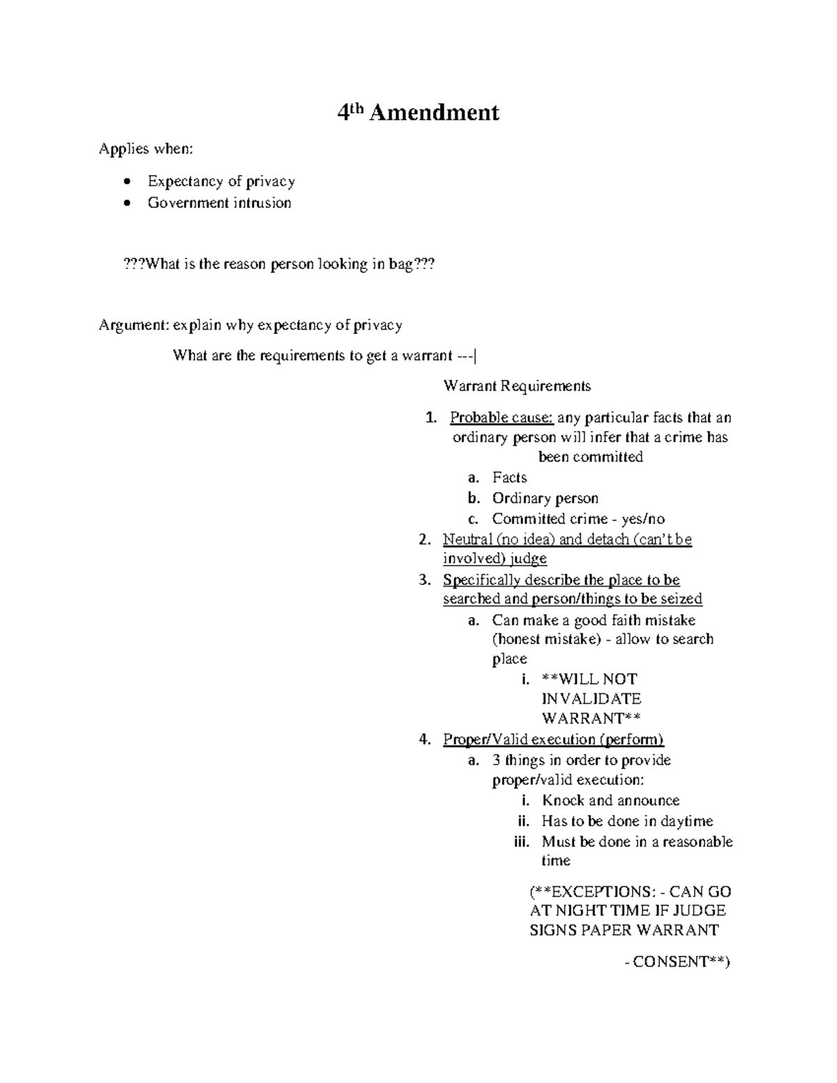 4th amendment - Probable cause: any particular facts that an ordinary ...