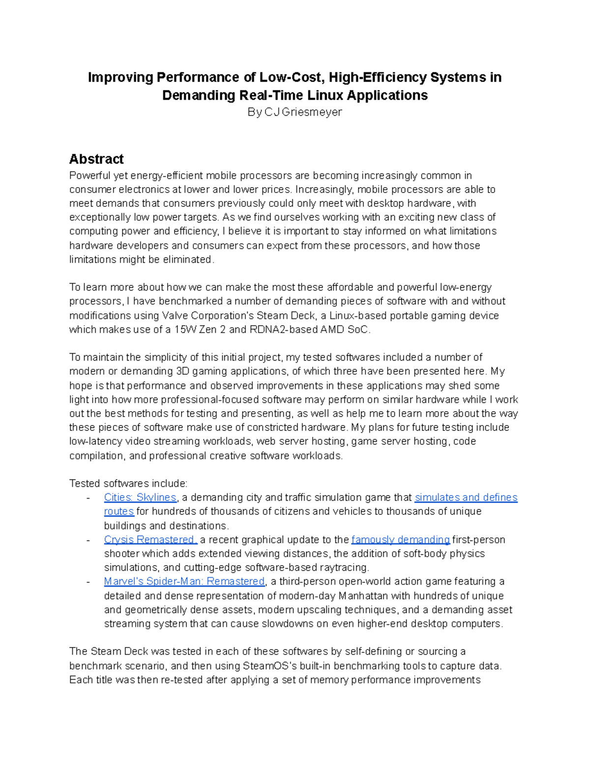 Improving Performance of Low-Cost, High-Efficiency Systems in Demanding ...