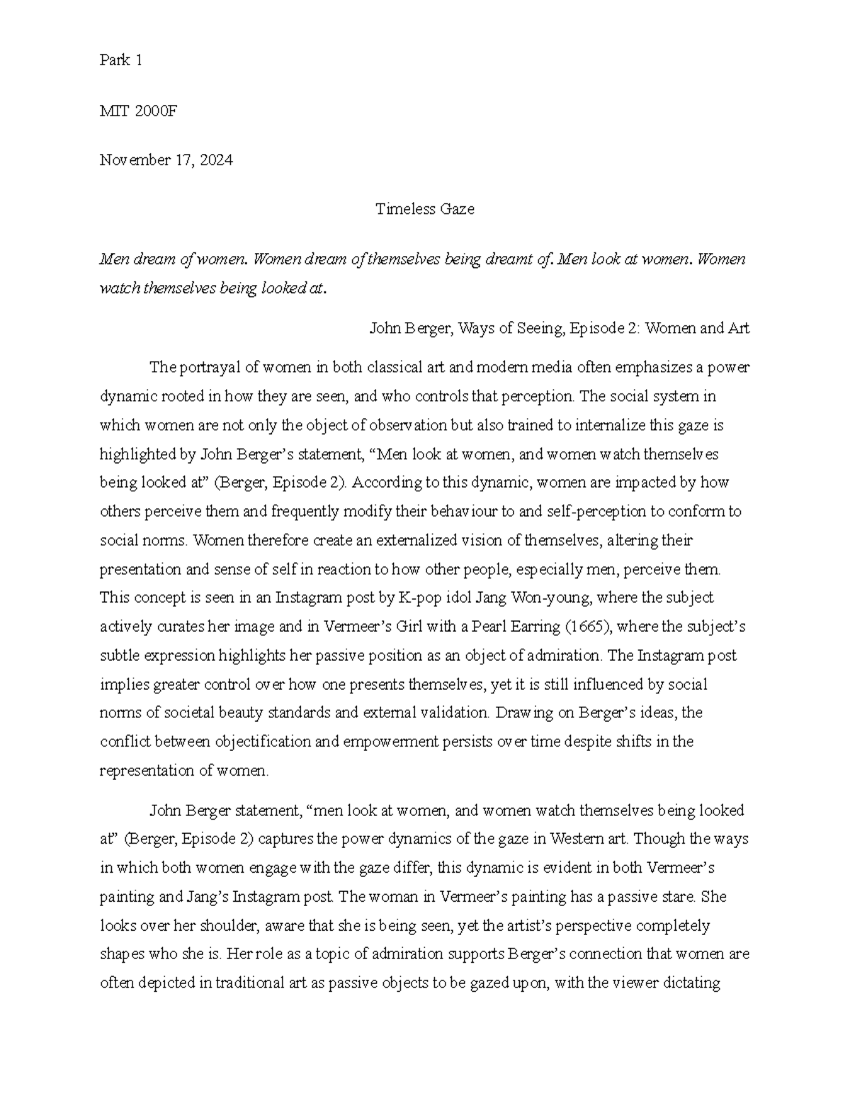 MIT 2000 Photography Assignment - MIT 2000F November 17, 2024 Timeless ...