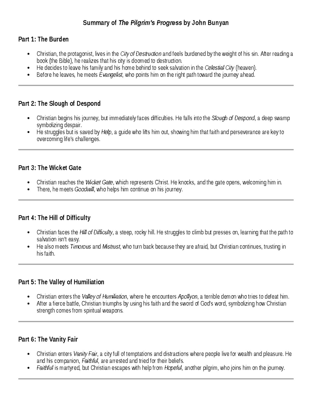 Summary of The Pilgrim - Reviewer - Summary of The Pilgrim's Progress by John Bunyan Part 1: The ...