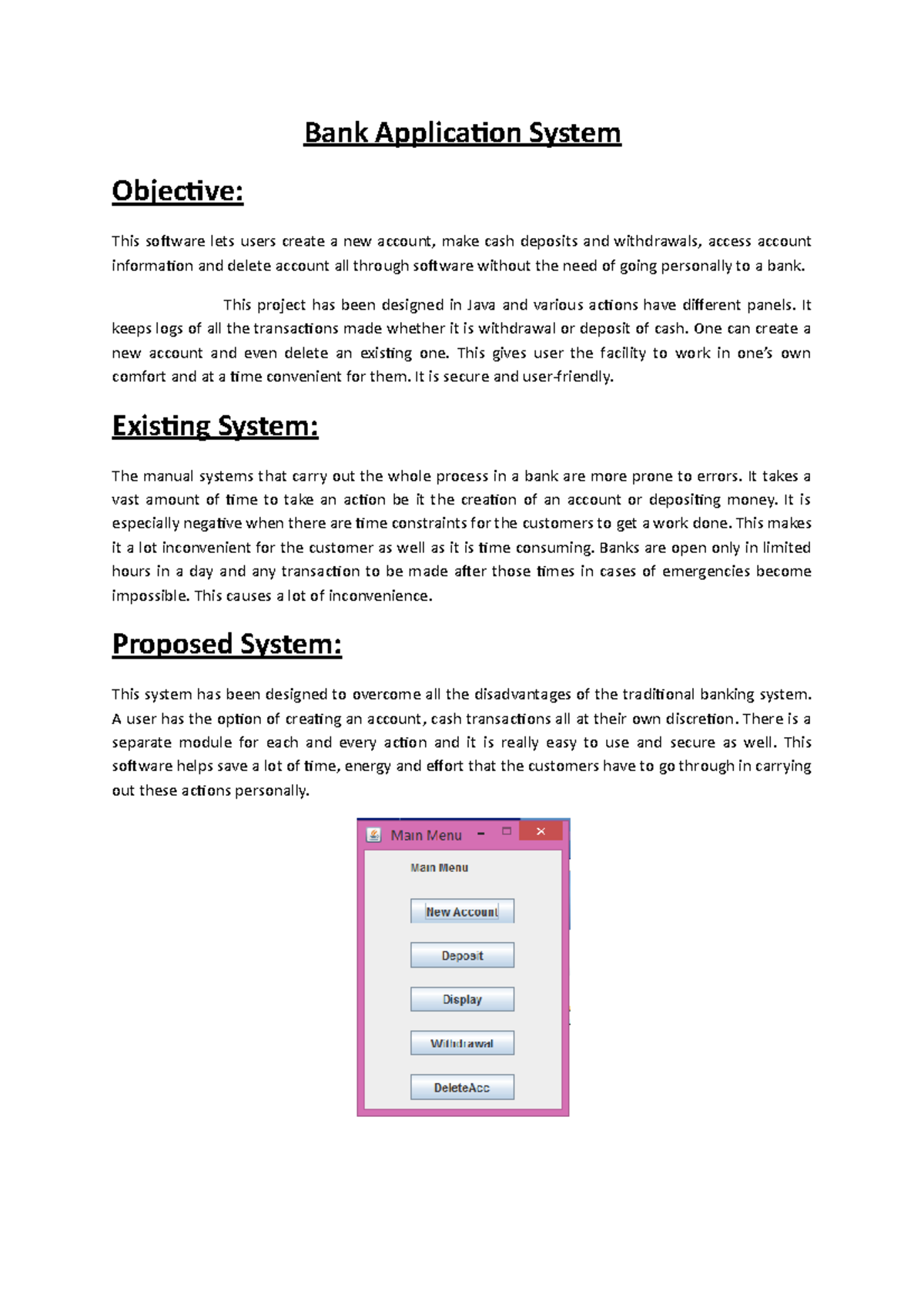 Bank Application System Abstract - Bank Applicaion System Objecive ...