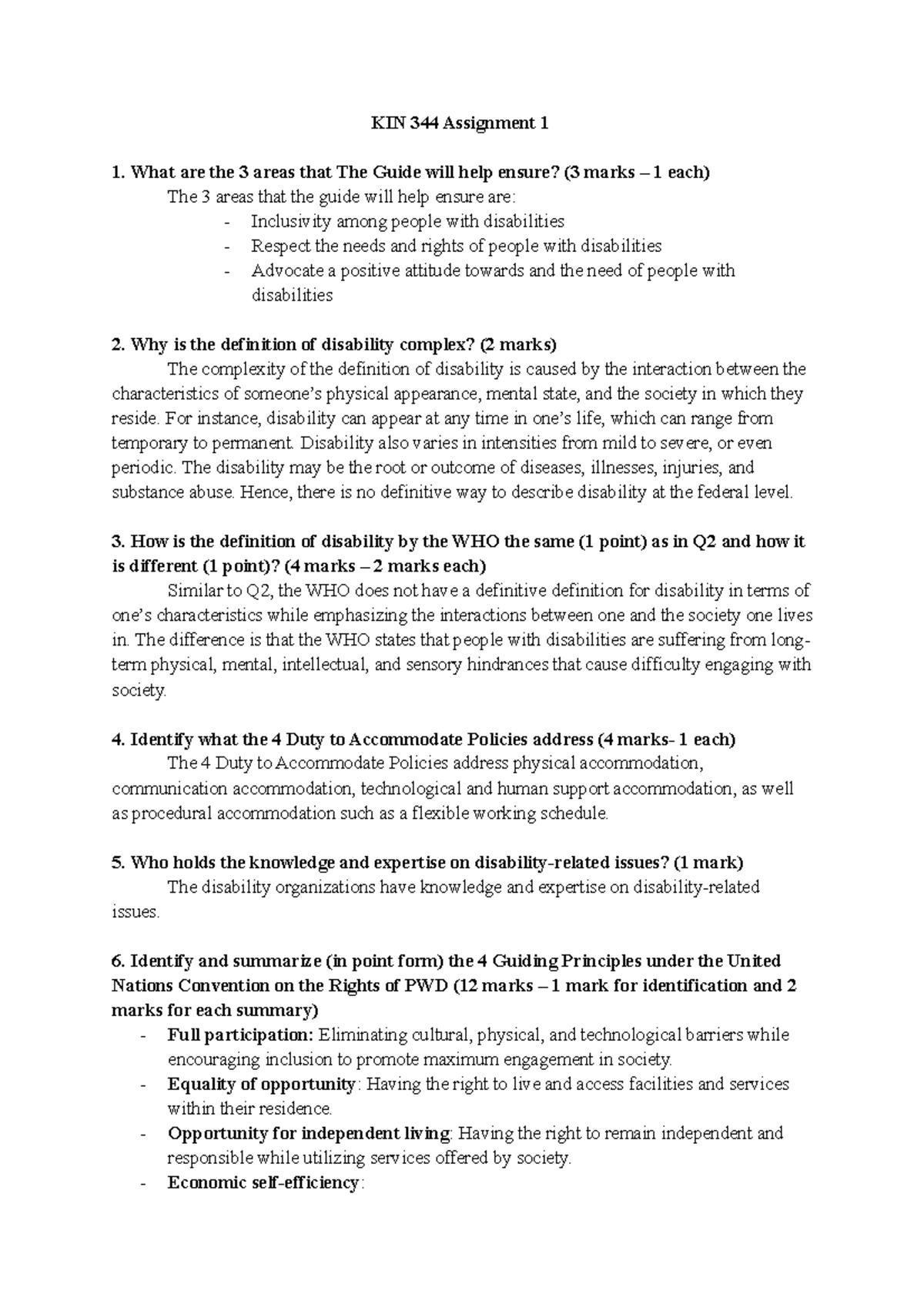 Assignment 1 Federal Disability Reference Guide - KIN 344 Assignment 1 ...