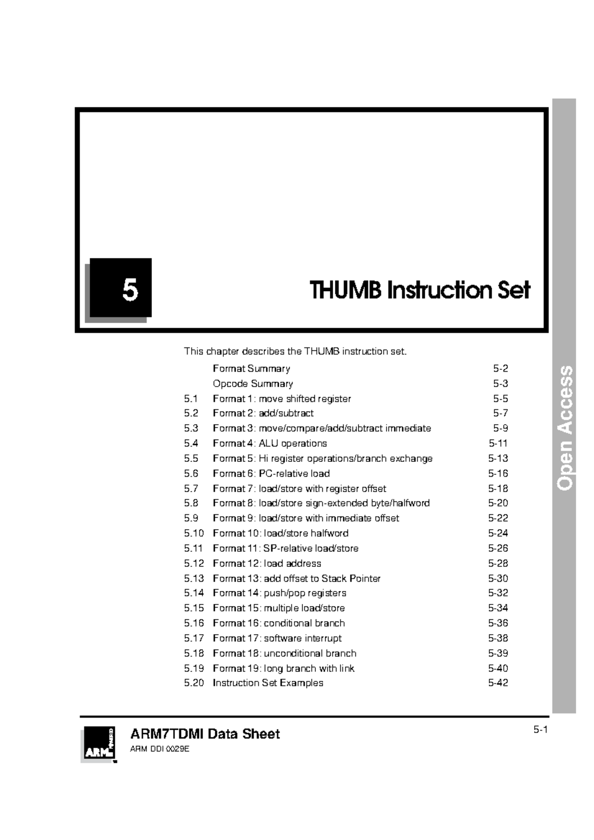 ARM7 TDMI manual pt3 - info - ARM7TDMI Data Sheet Open Access THUMB ...