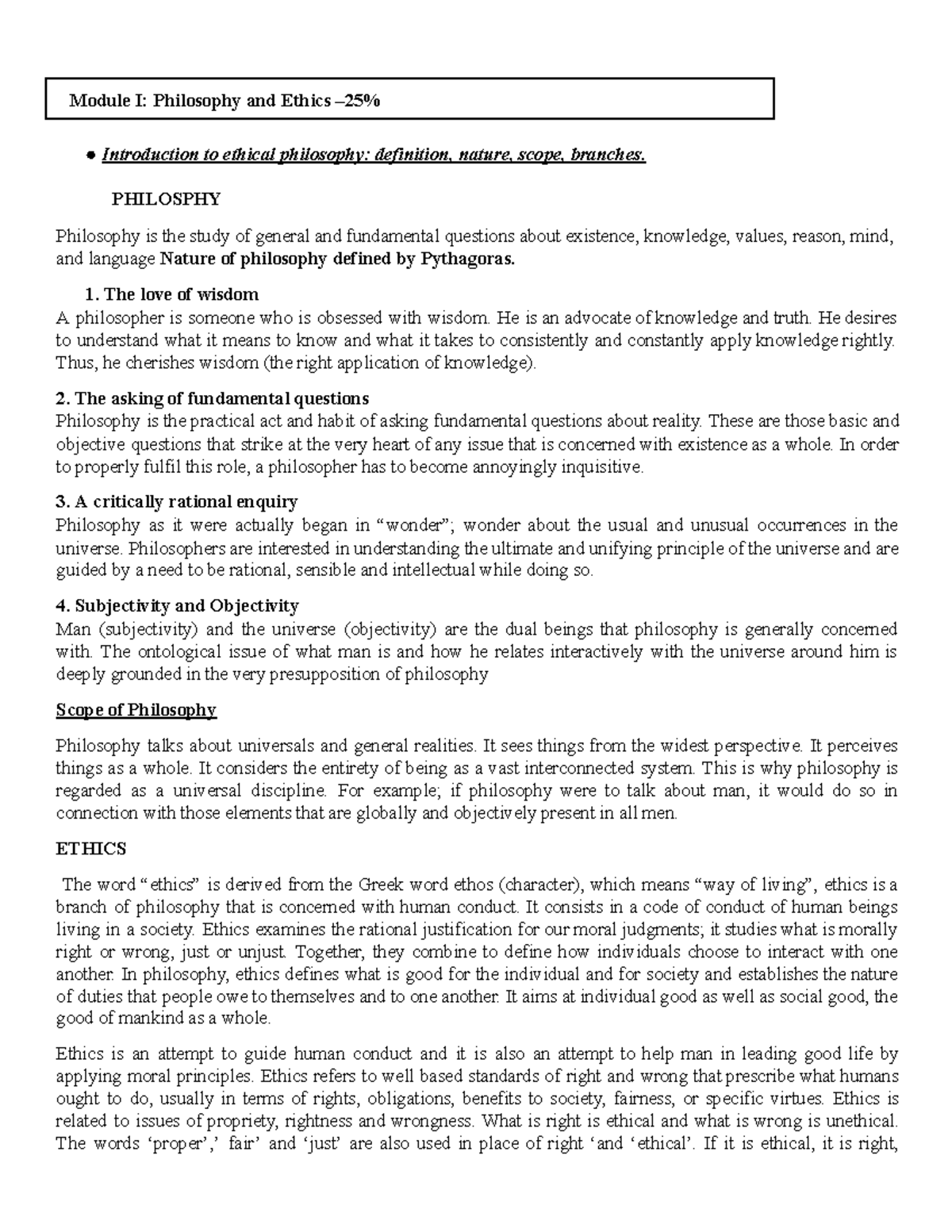 Professional Ethics and Social Responsibility for Sustainability Notes ...