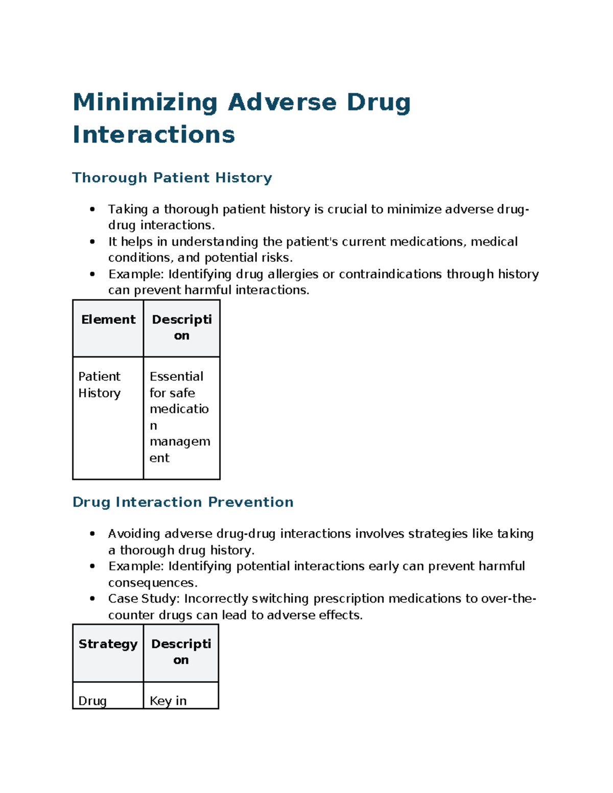 Minimizing Adverse Drug Interactions - Minimizing Adverse Drug ...