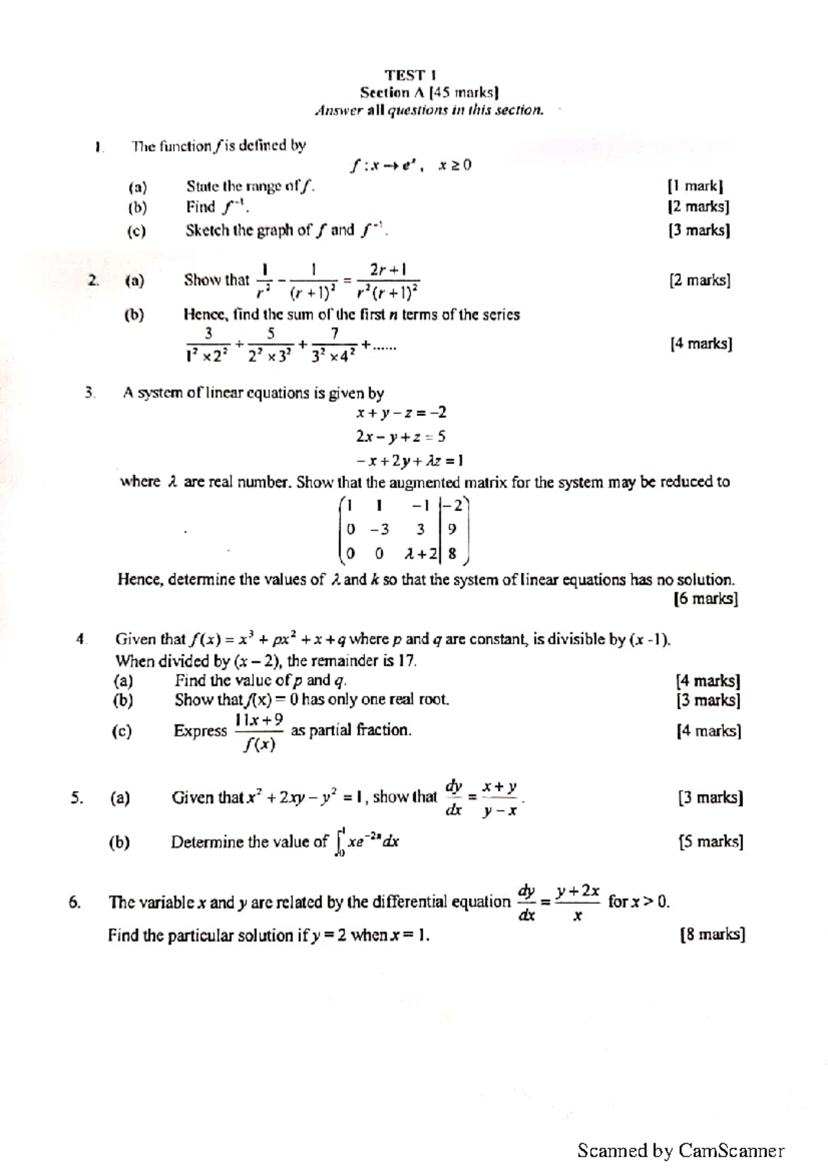 Mathematics Math Question - English - Scanned by CamScanner Scanned by ...