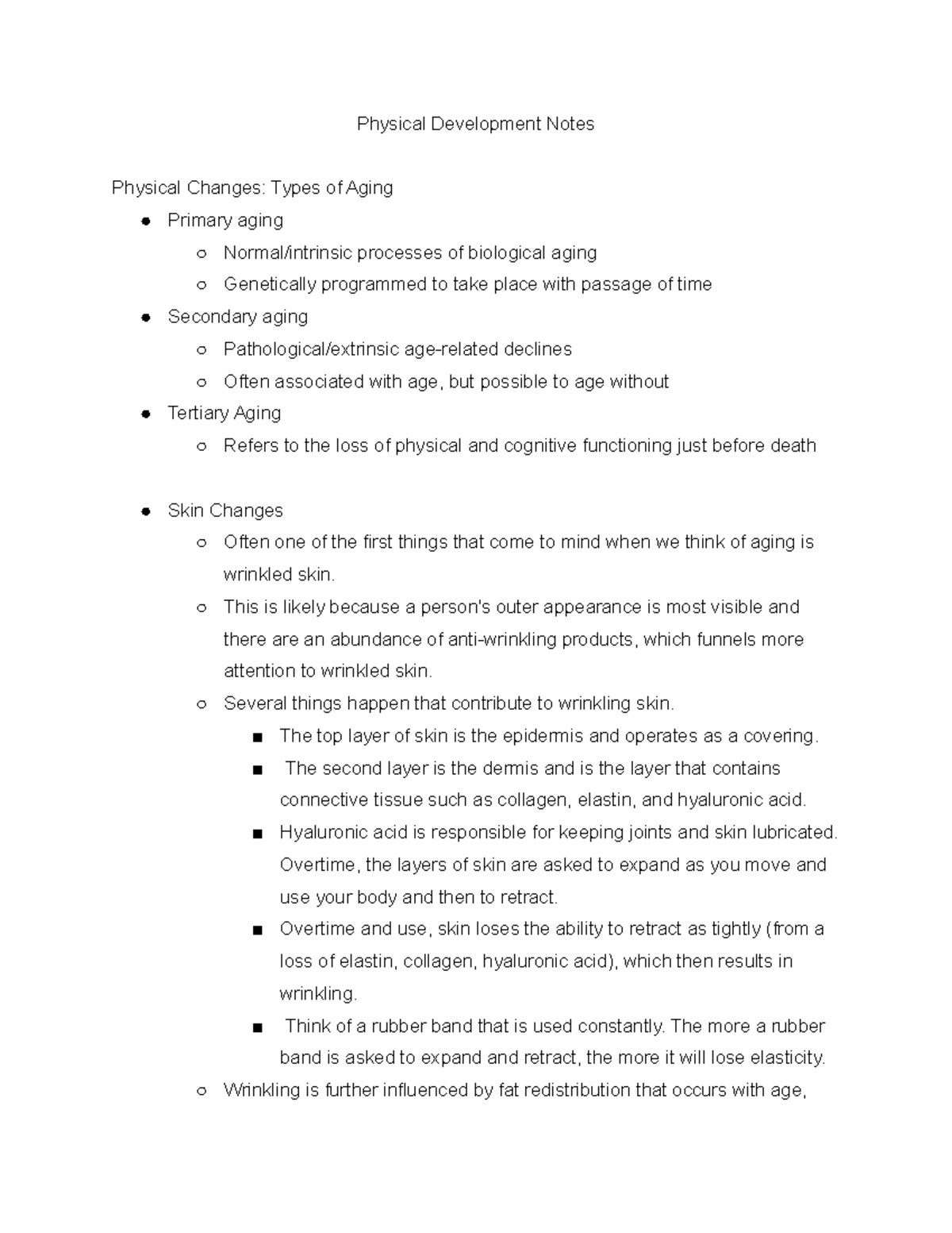 Physical Development Notes - Physical Development Notes Physical ...