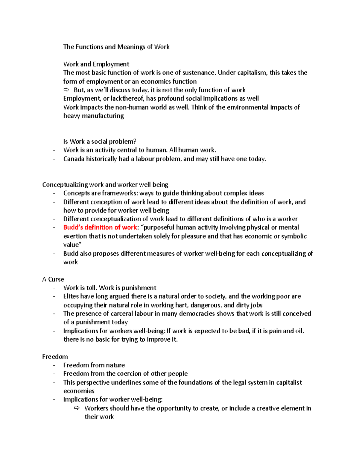 Lecture 2 MHR520 - The Functions and Meanings of Work Work and ...