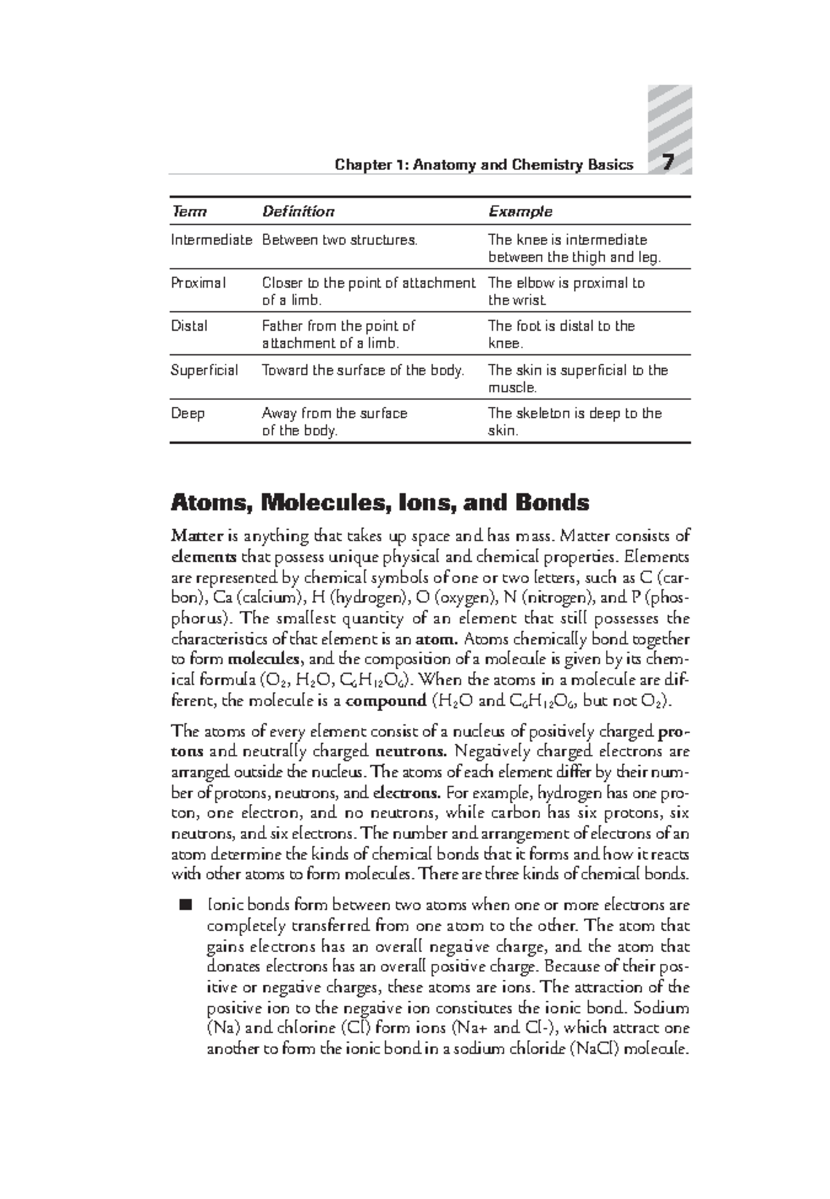 Atoms and ions bonds - Chapter 1: Anatomy and Chemistry Basics 7 Term ...