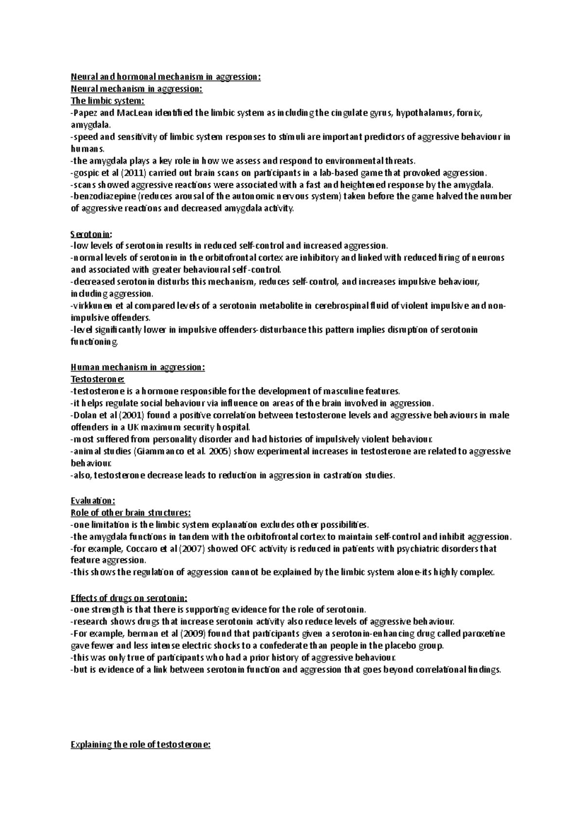 Aggression - ..... - Neural and hormonal mechanism in aggression ...